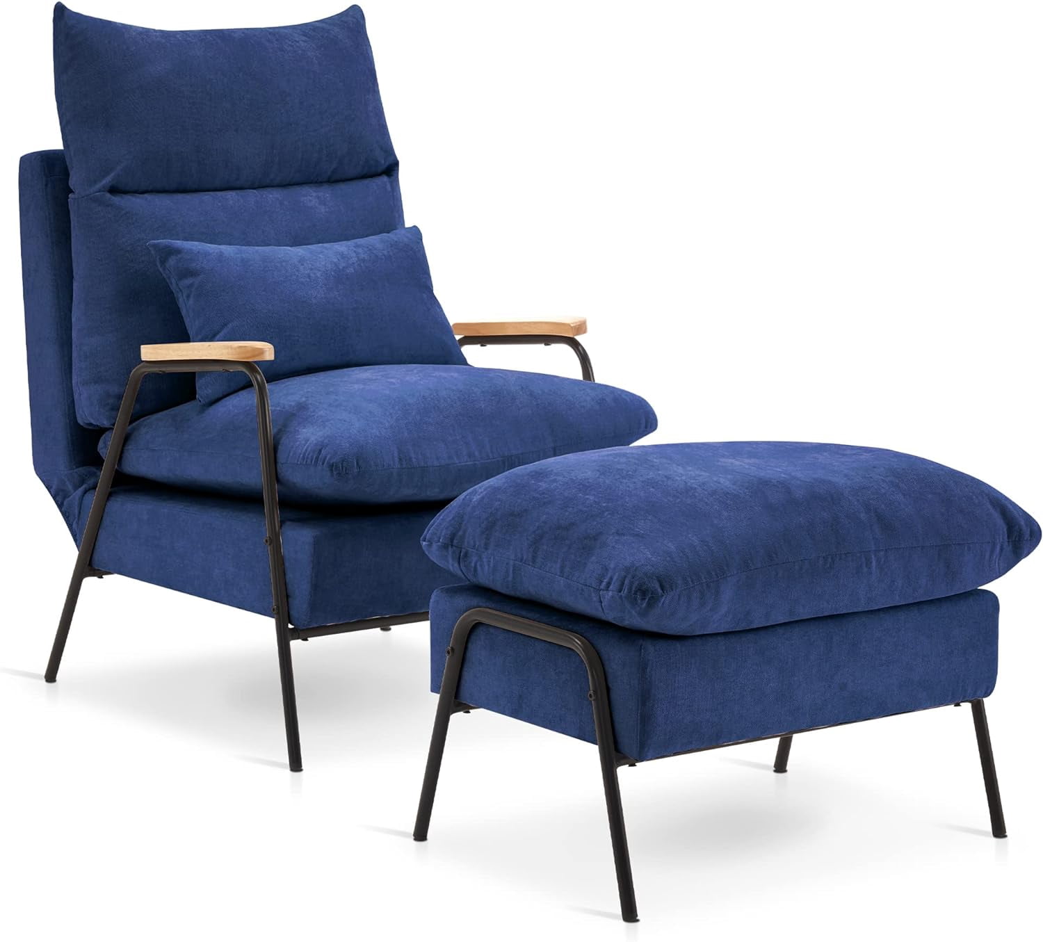 MCombo Accent Recliner Chair with Ottoman, Modern Fabric Armchair ...