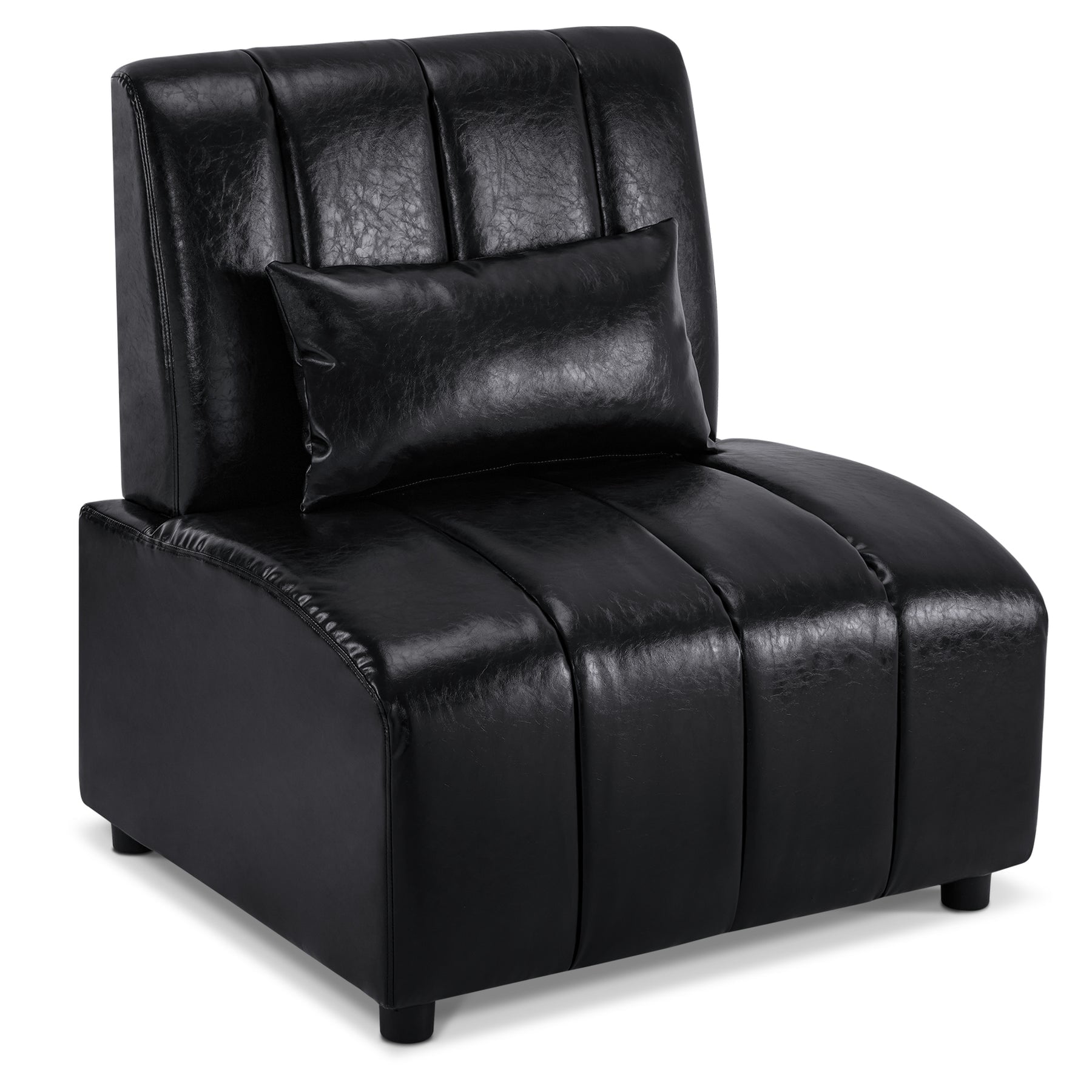 MCombo Accent Sofa Chair, Faux Leather Upholstered Armless Chair ...