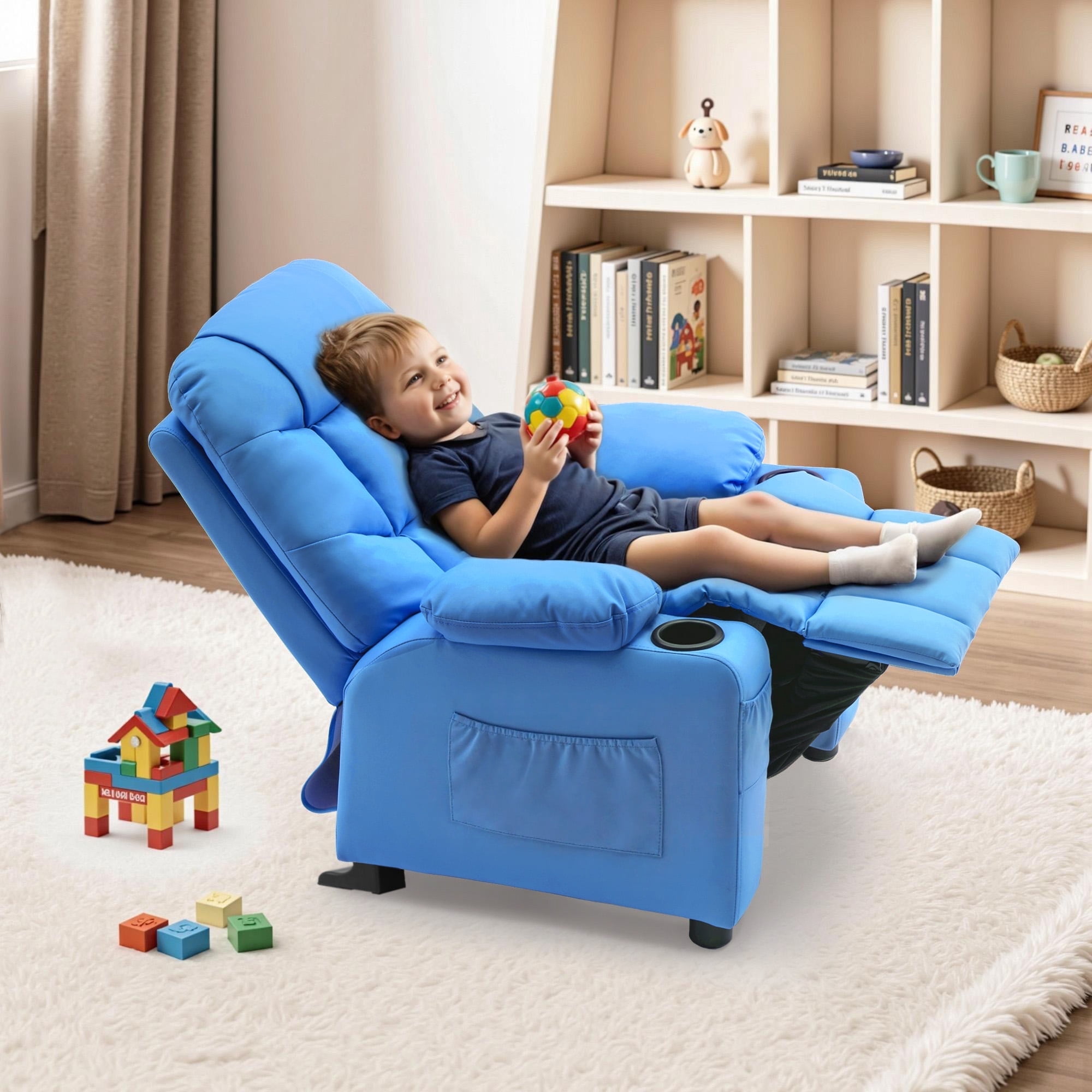 MCombo Big Kids Recliner Chair with Cup Holders for Boys and Girls Room ...