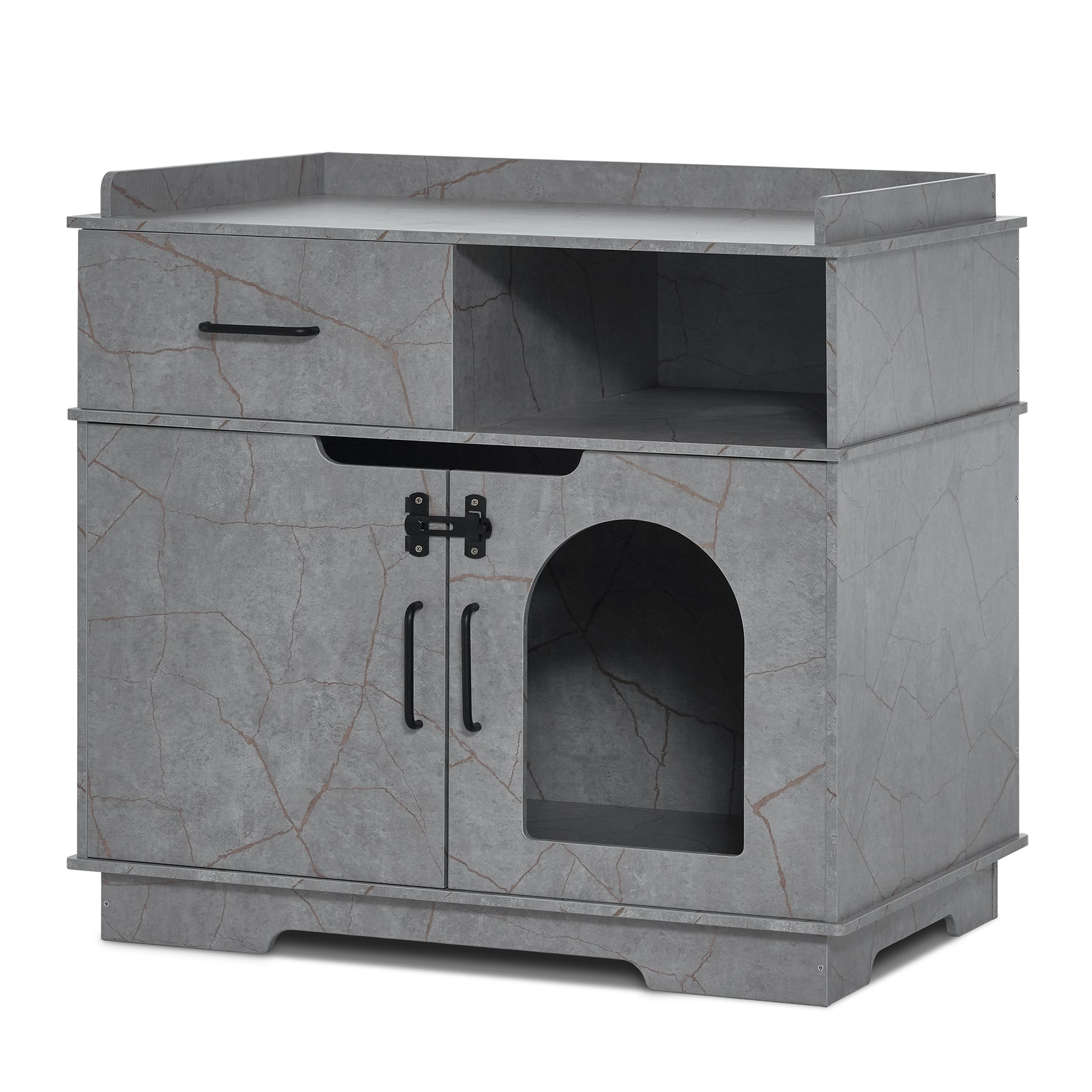 MCombo Cat Litter Box Furniture Hidden with Drawer, XL Pet Enclosed ...