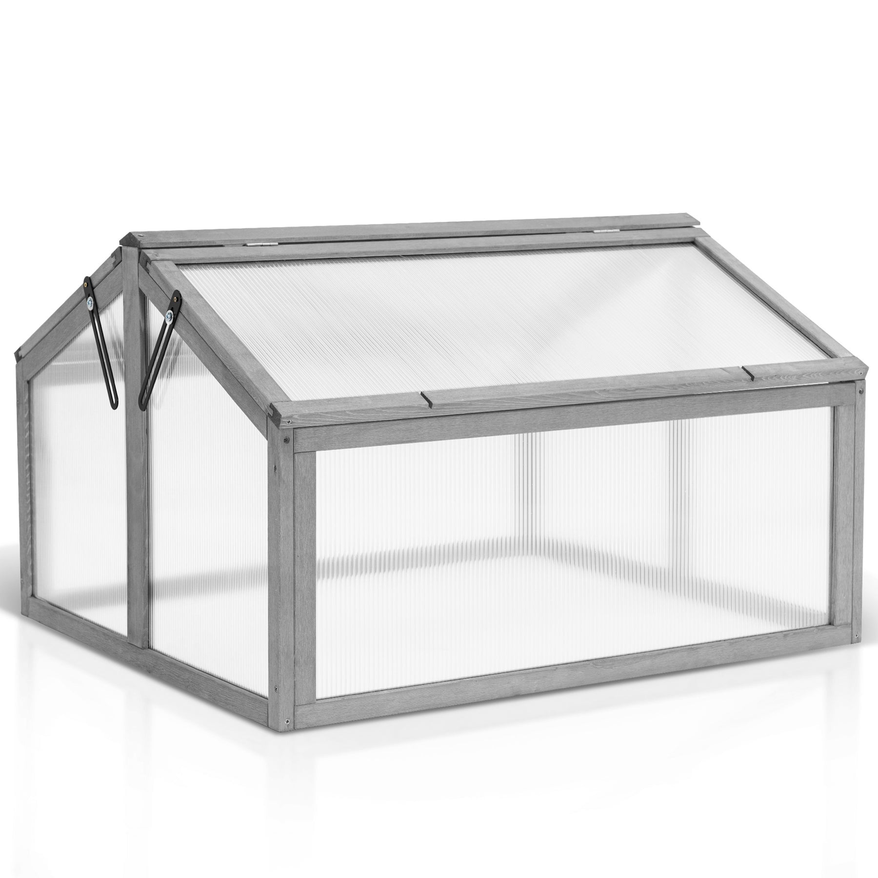 MCombo Double Box Wooden Greenhouse Cold Frame Raised Plants Bed ...