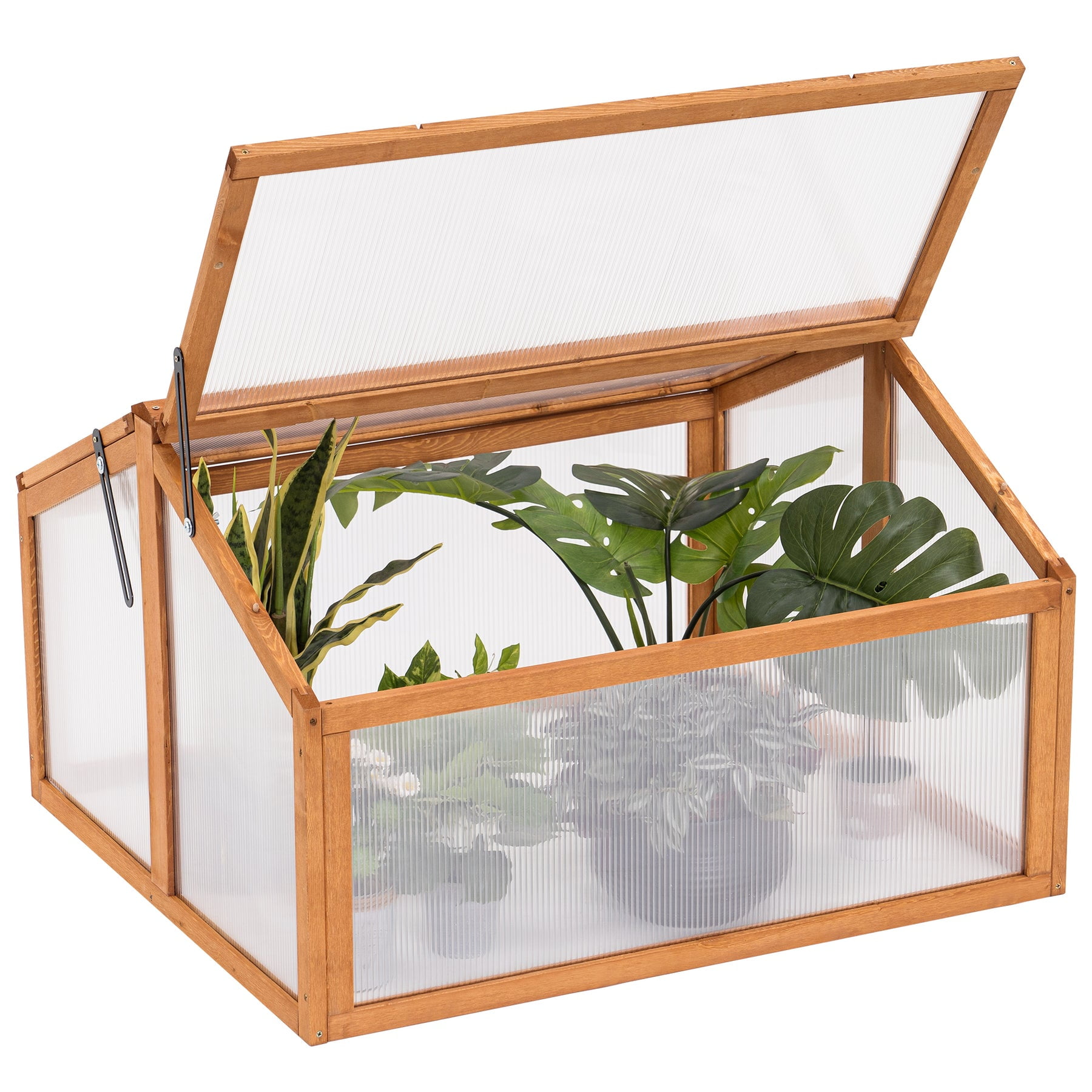 MCombo Double Box Greenhouse Cold Frame, Solid Wood 0145 Orange ...