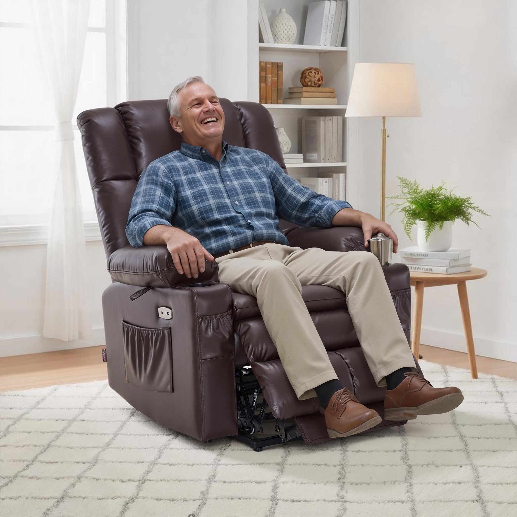 MCombo Dual Motor Power Lift Chair for Elderly, Sleep Lift Recliner ...