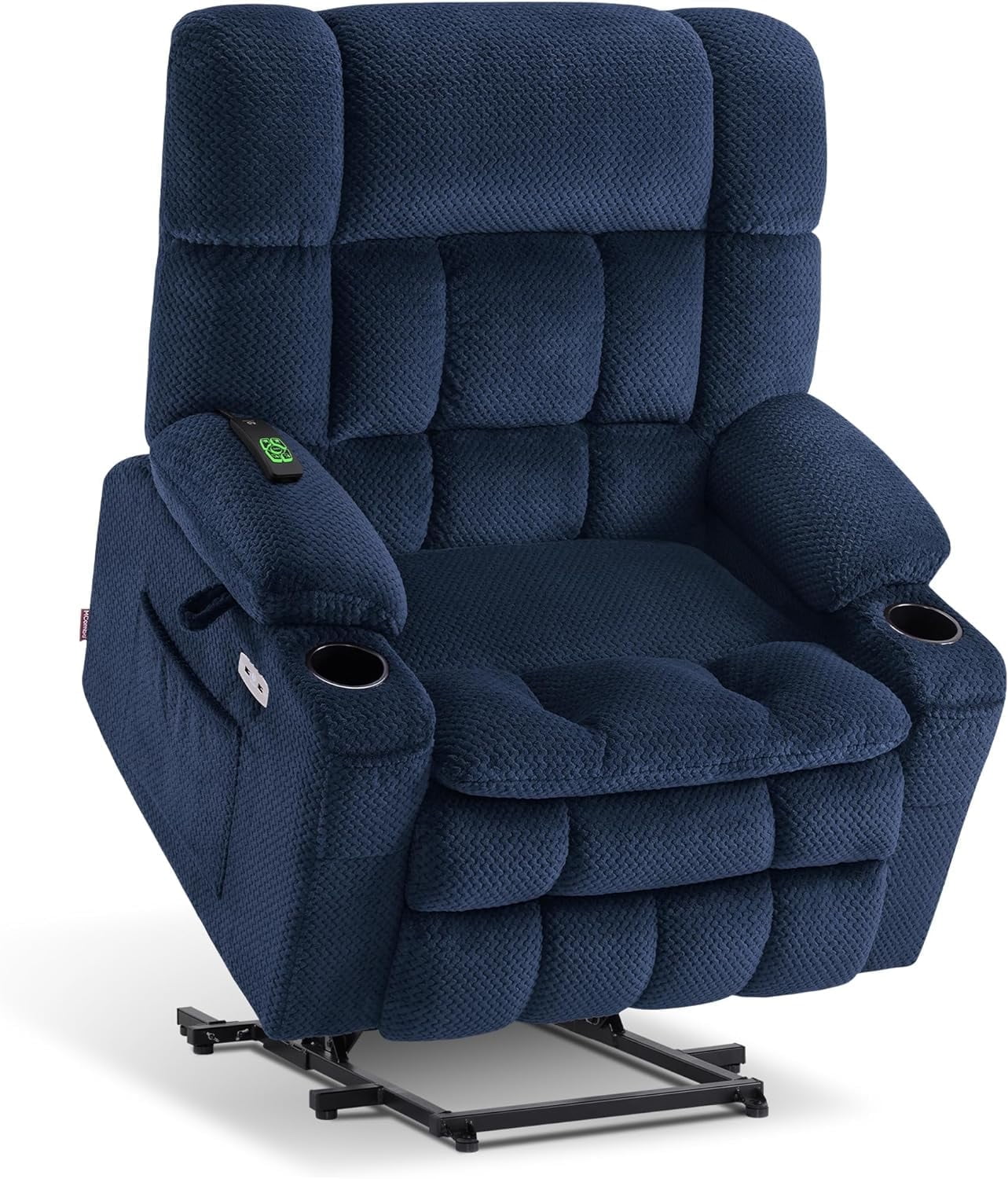 MCombo Dual Motor Power Lift Recliner with Massage, Heat, USB - Navy ...