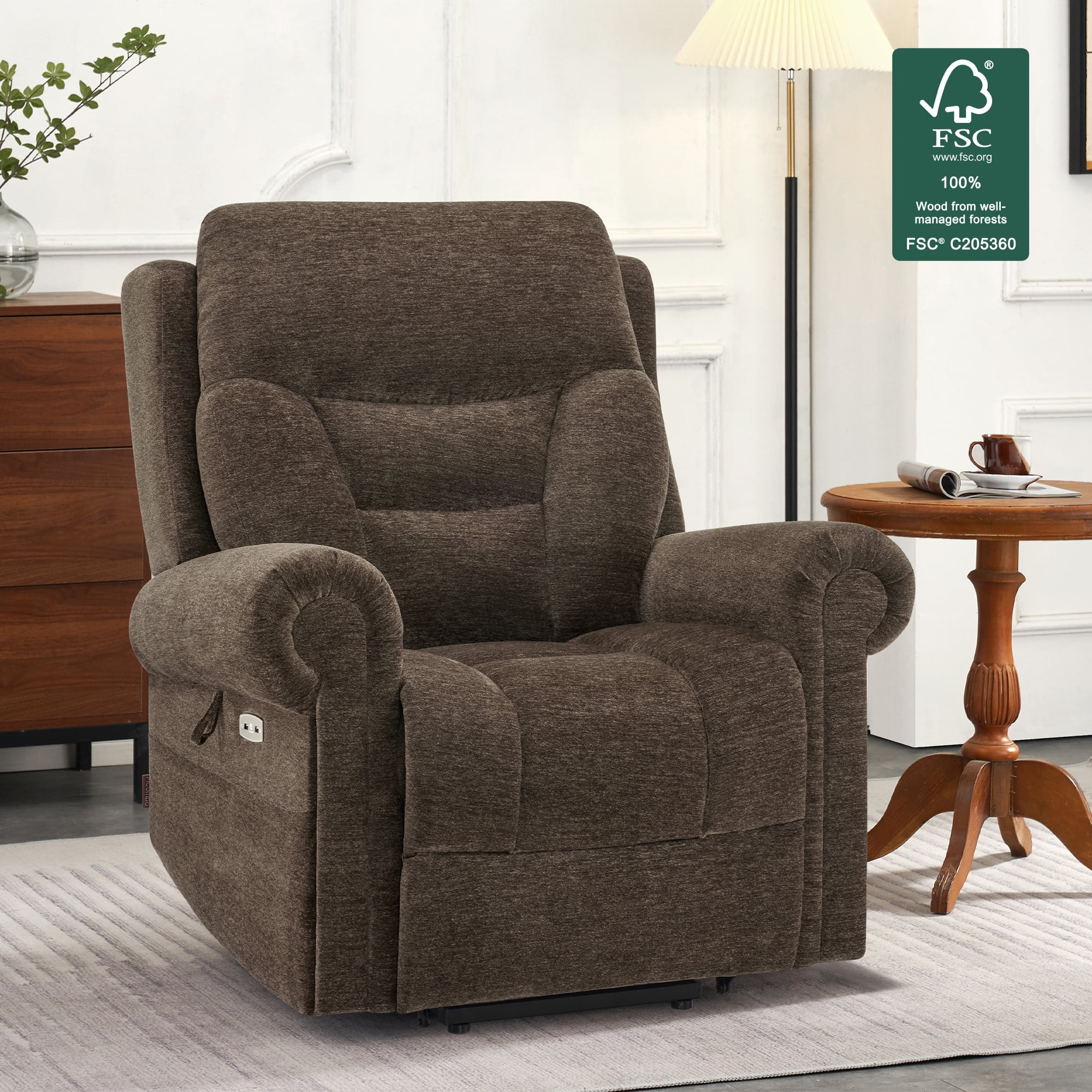MCombo Electric Dual Motor Power Lift Recliner, Massage & Heating, USB ...