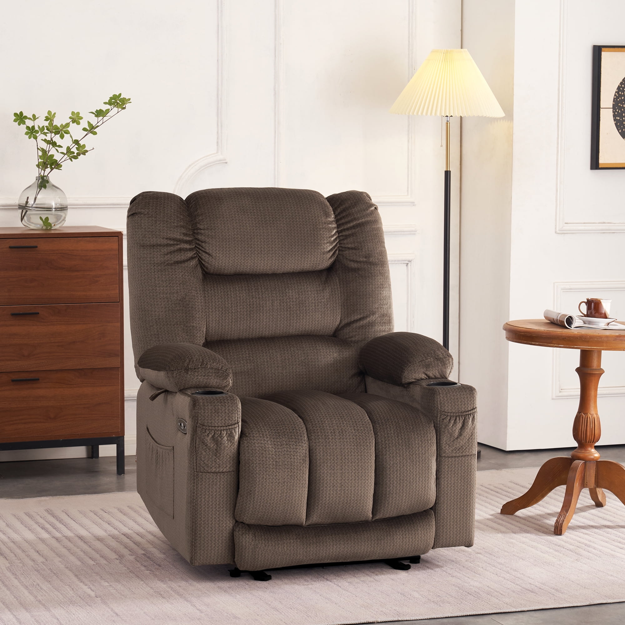 MCombo Electric Power Recliner Chair, Heat and Massage, USB Ports, Cup ...