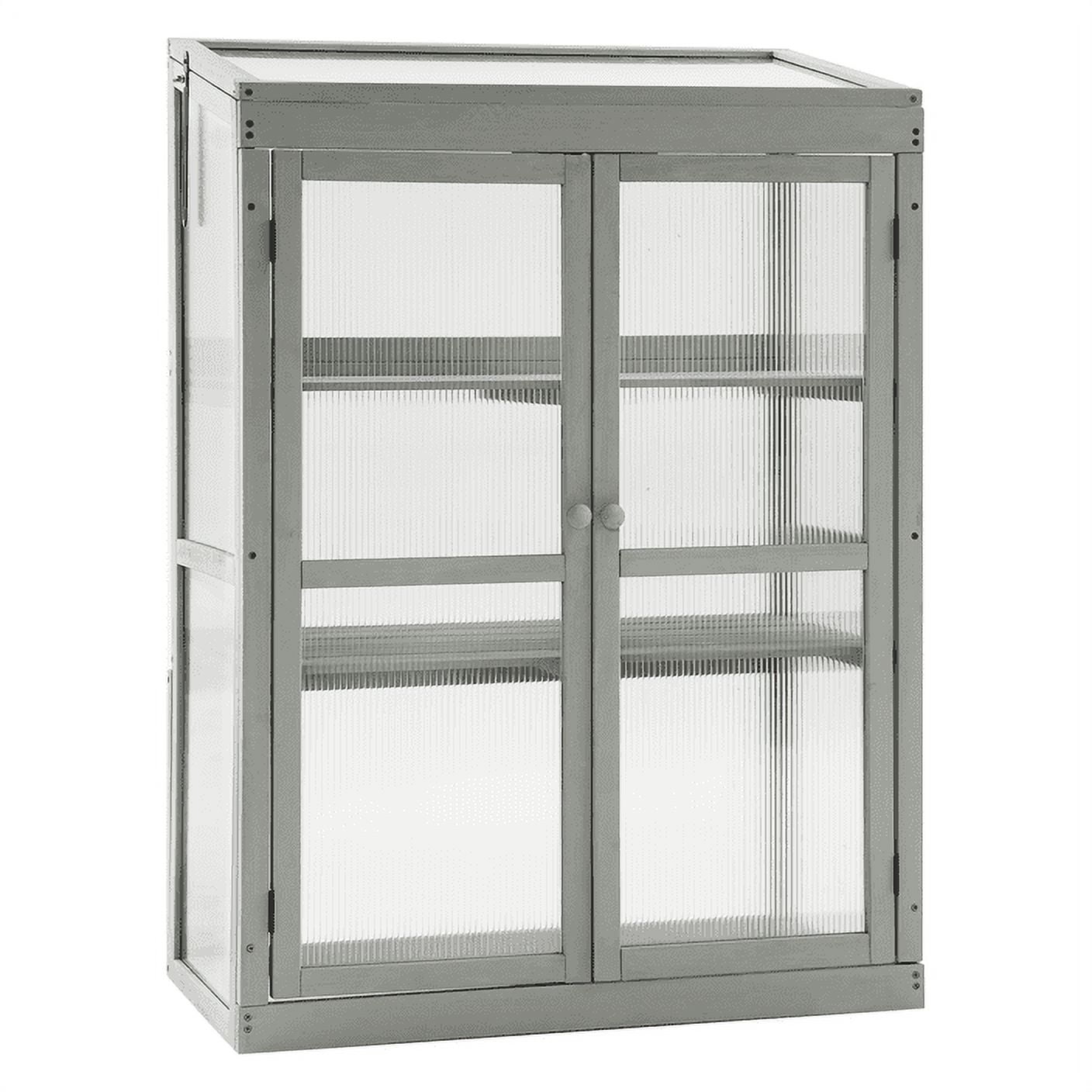 MCombo Greenhouse Wooden Cold Frame Greenhouse, Garden Portable Mini ...