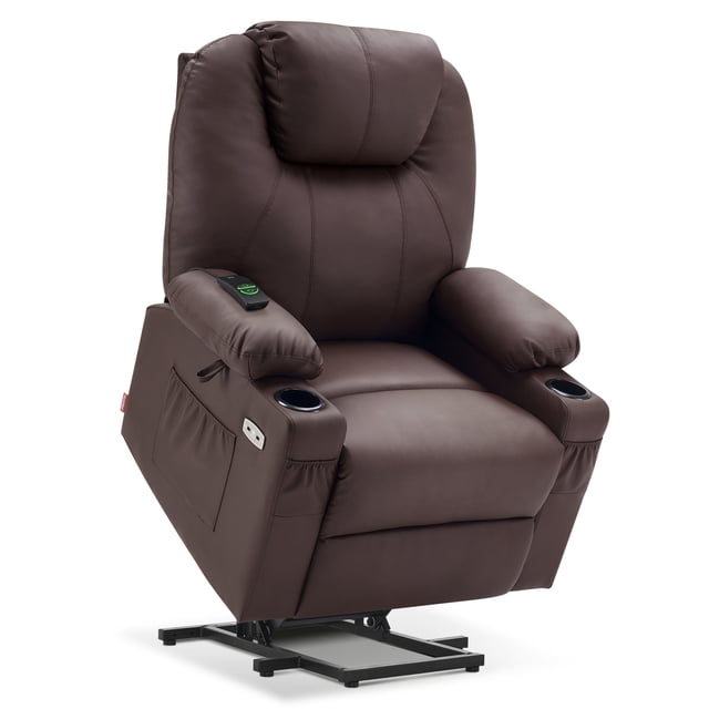 MCombo Power Lift Recliner Chair with Massage, Heat, USB Ports, Faux ...