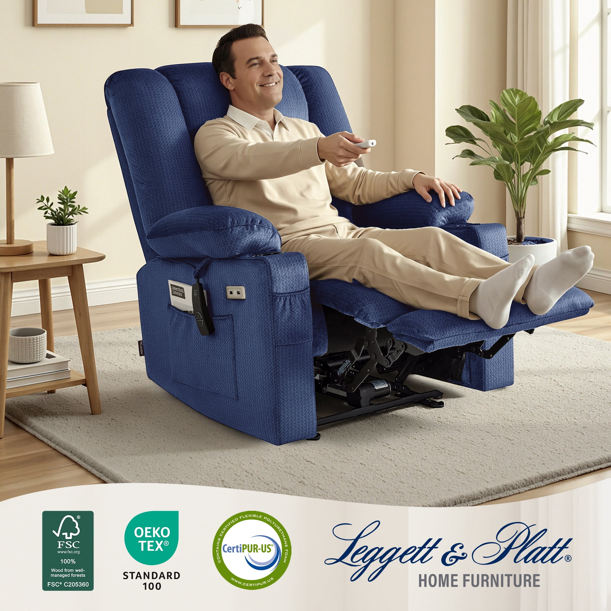 MCombo Large Power Recliner Chair with Vibration Massage and Heat for ...