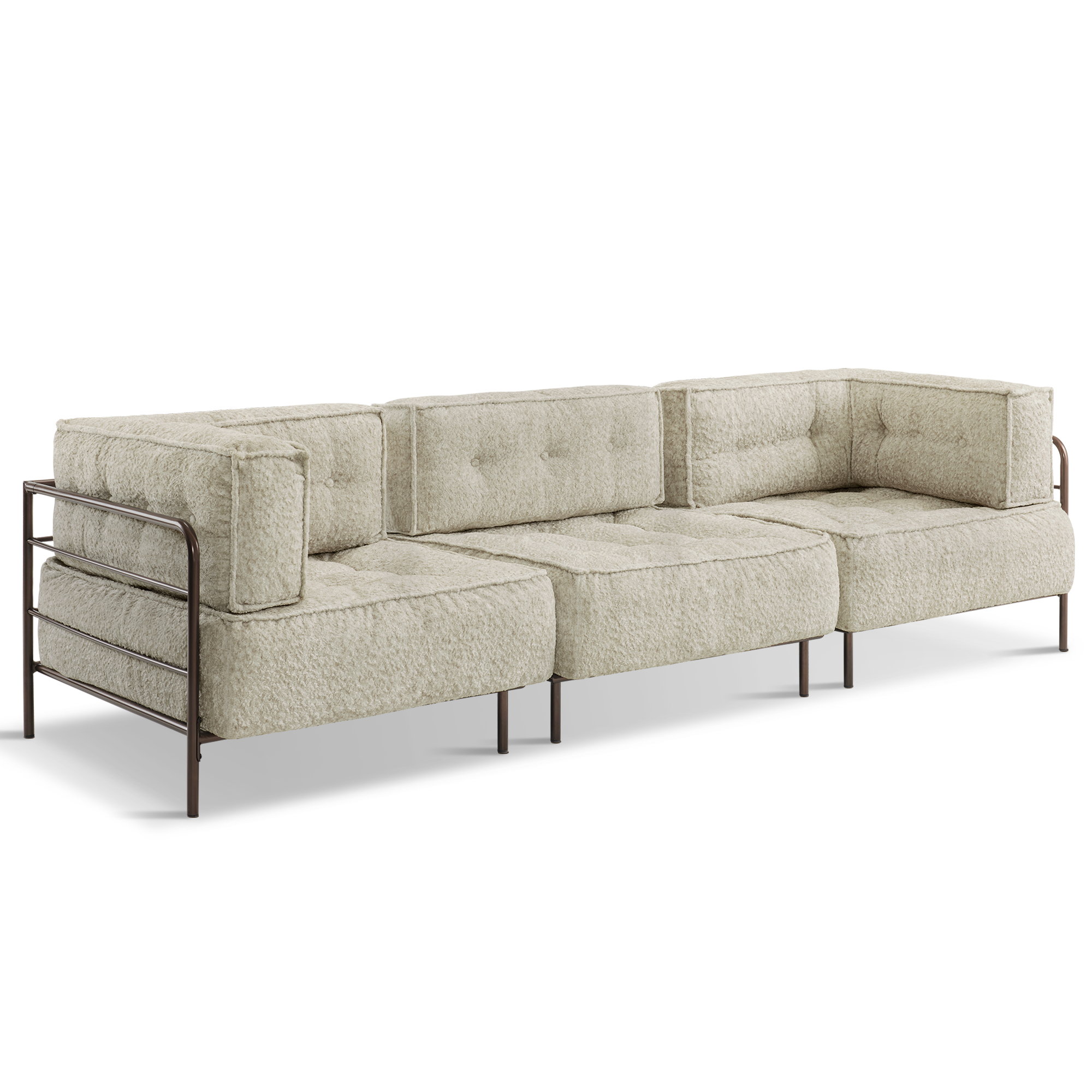 MCombo Modular Sofa Couch with Removable Cushion, 3 Seaters Accent Sofa ...