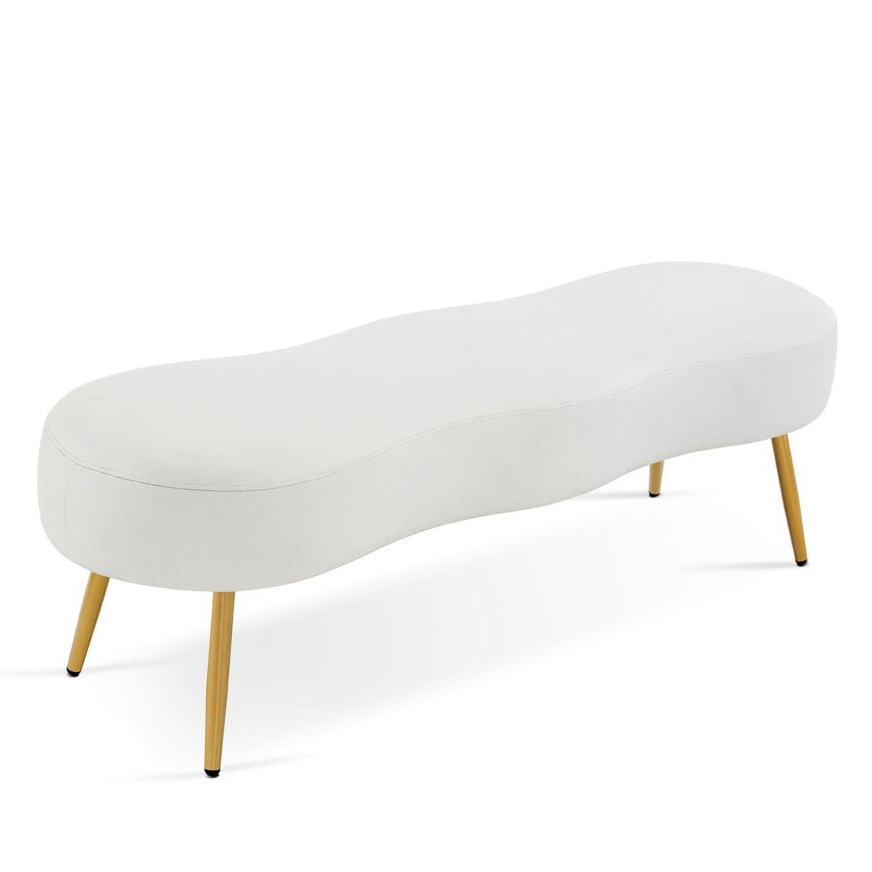 MCombo Ottoman Bench, Faux Leather Upholstered Footstool with Storage ...