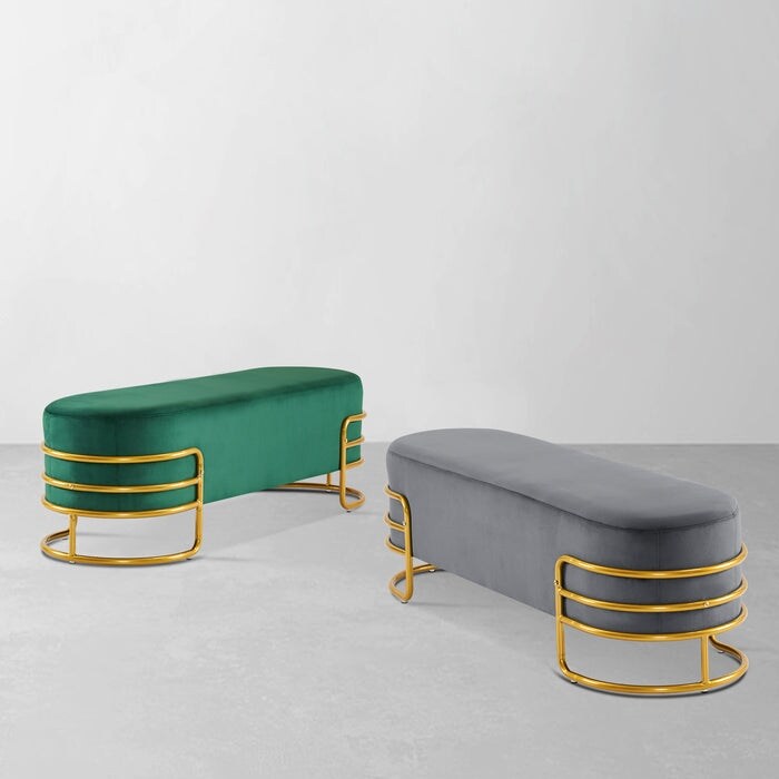 MCombo Ottoman ,Bed End Benches for Living Room, Velvet Upholstered ...