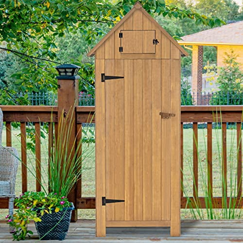 MCombo Outdoor Storage Cabinet Tool Shed Wooden Garden Shed Organizer ...