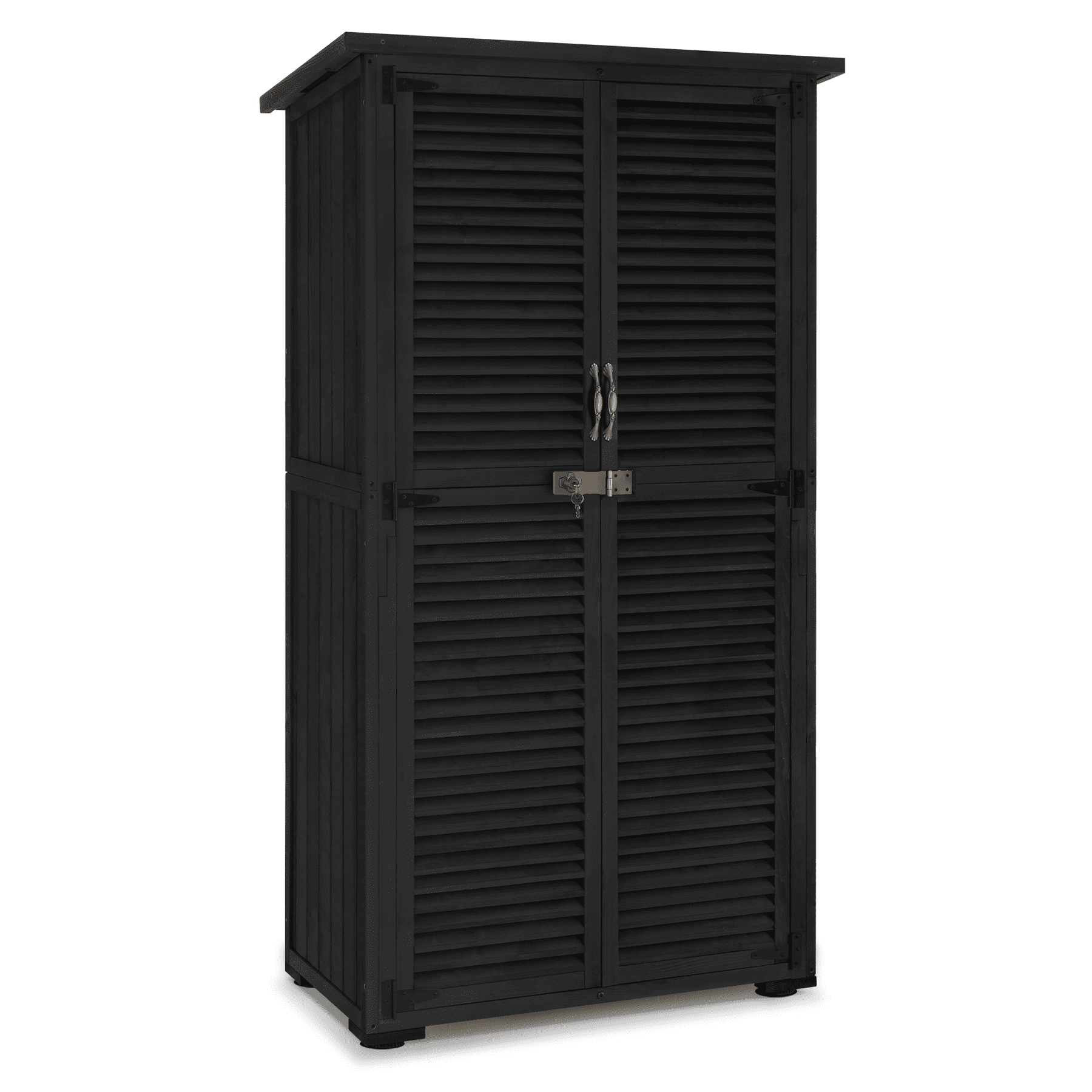 MCombo Outdoor Wooden Storage Cabinet, Garden Tool Shed w/ Latch ...