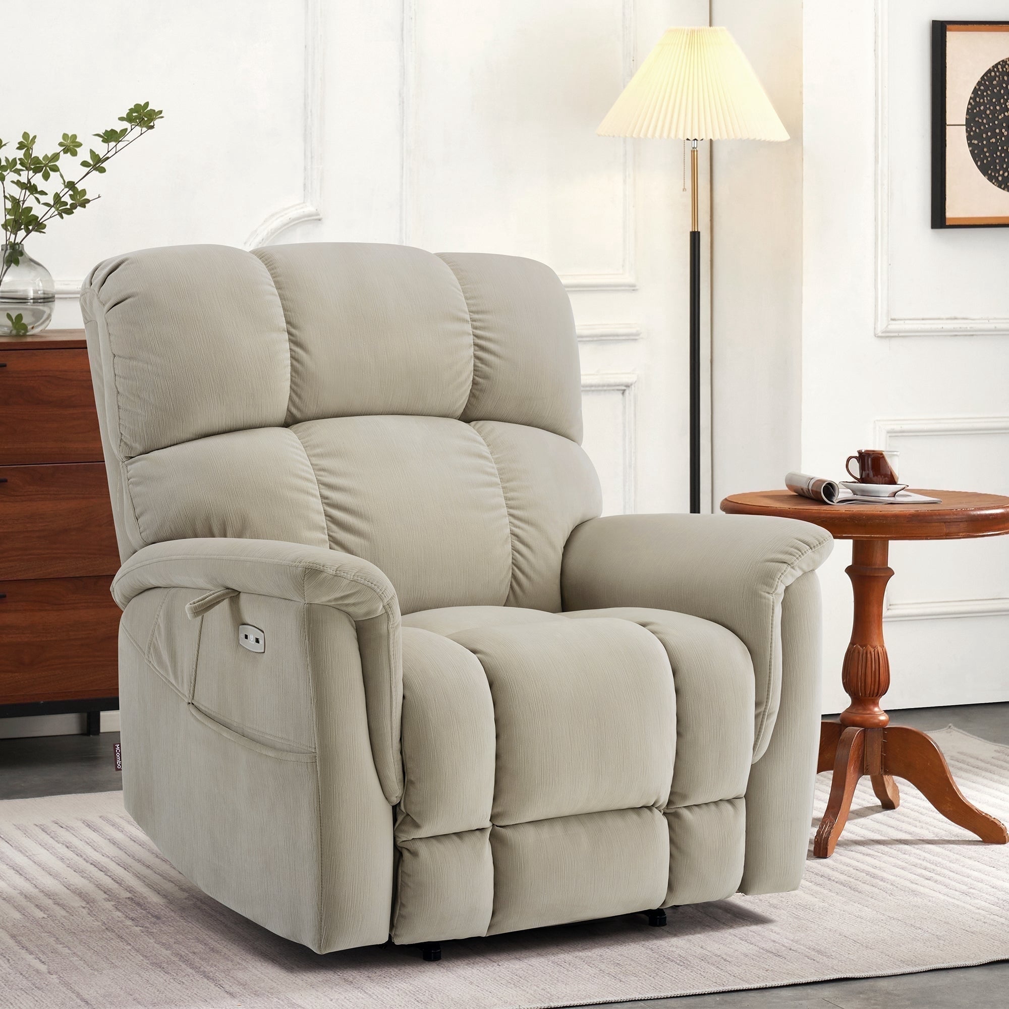 MCombo Oversized 24.8" Seat Width Large Dual Motor Power Recliner Lift ...
