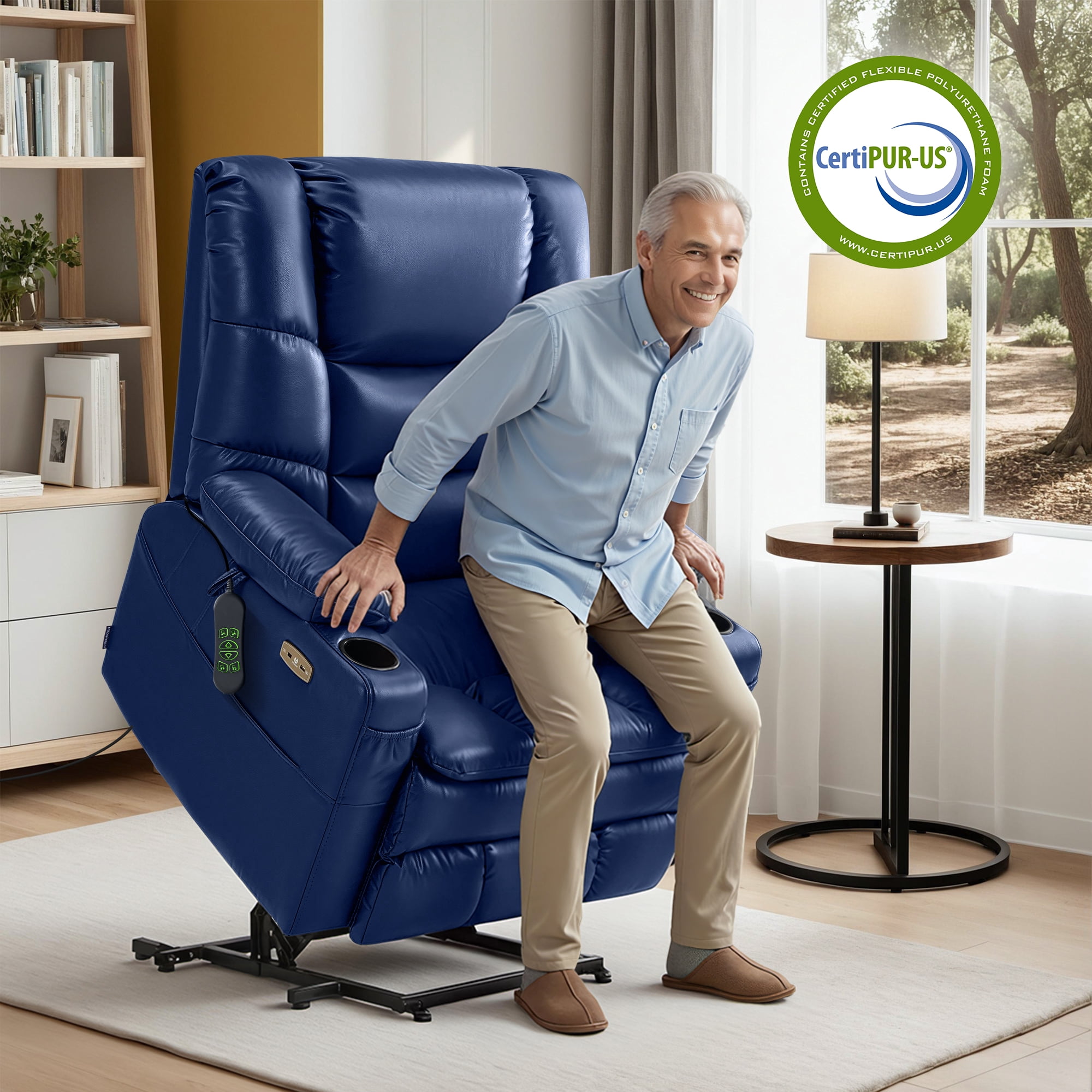 MCombo Oversized Triple Motor Power Lift Recliner with Adjustable ...