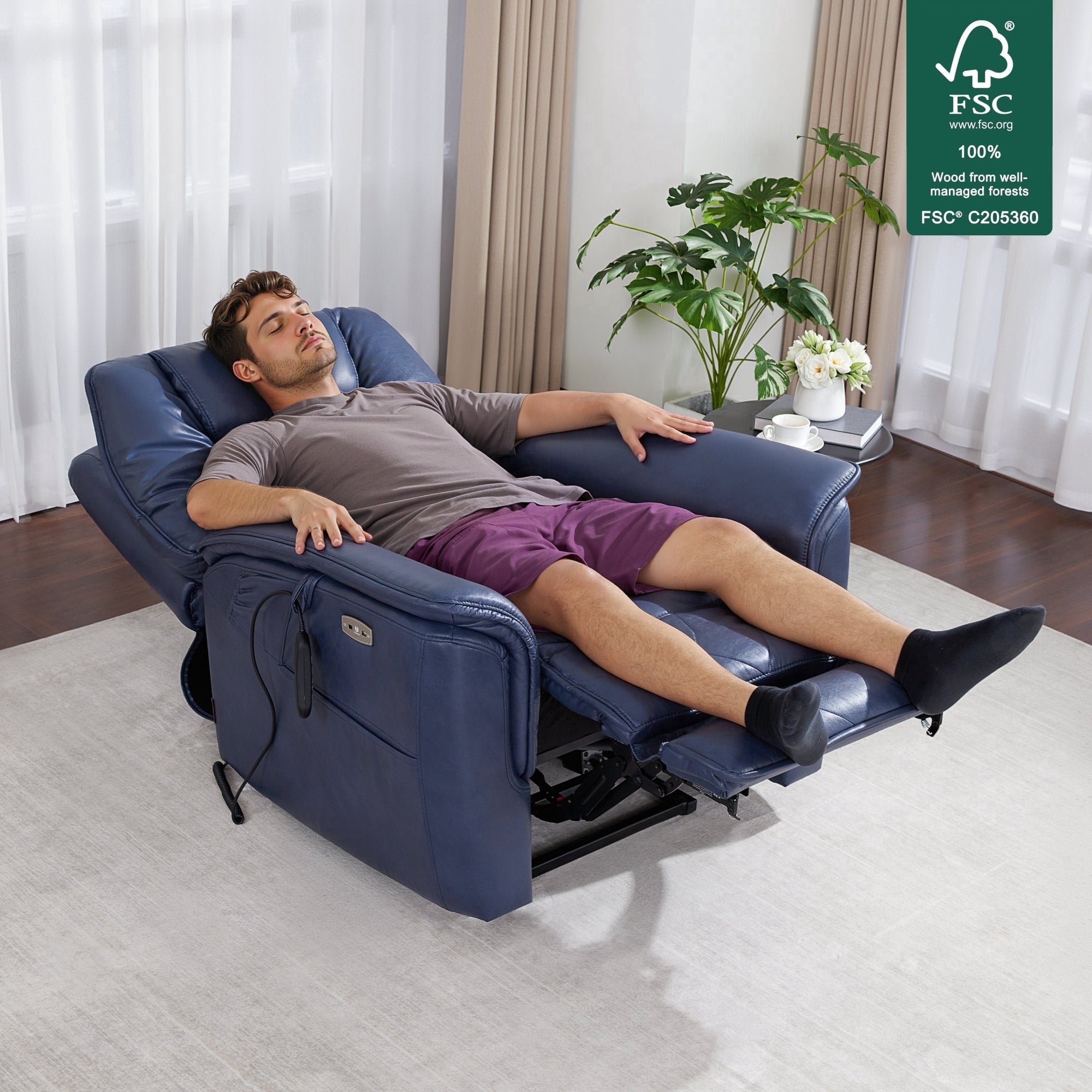 MCombo 350lb Oversized Triple Motors Power Recliner, Lay Flat Sleep ...