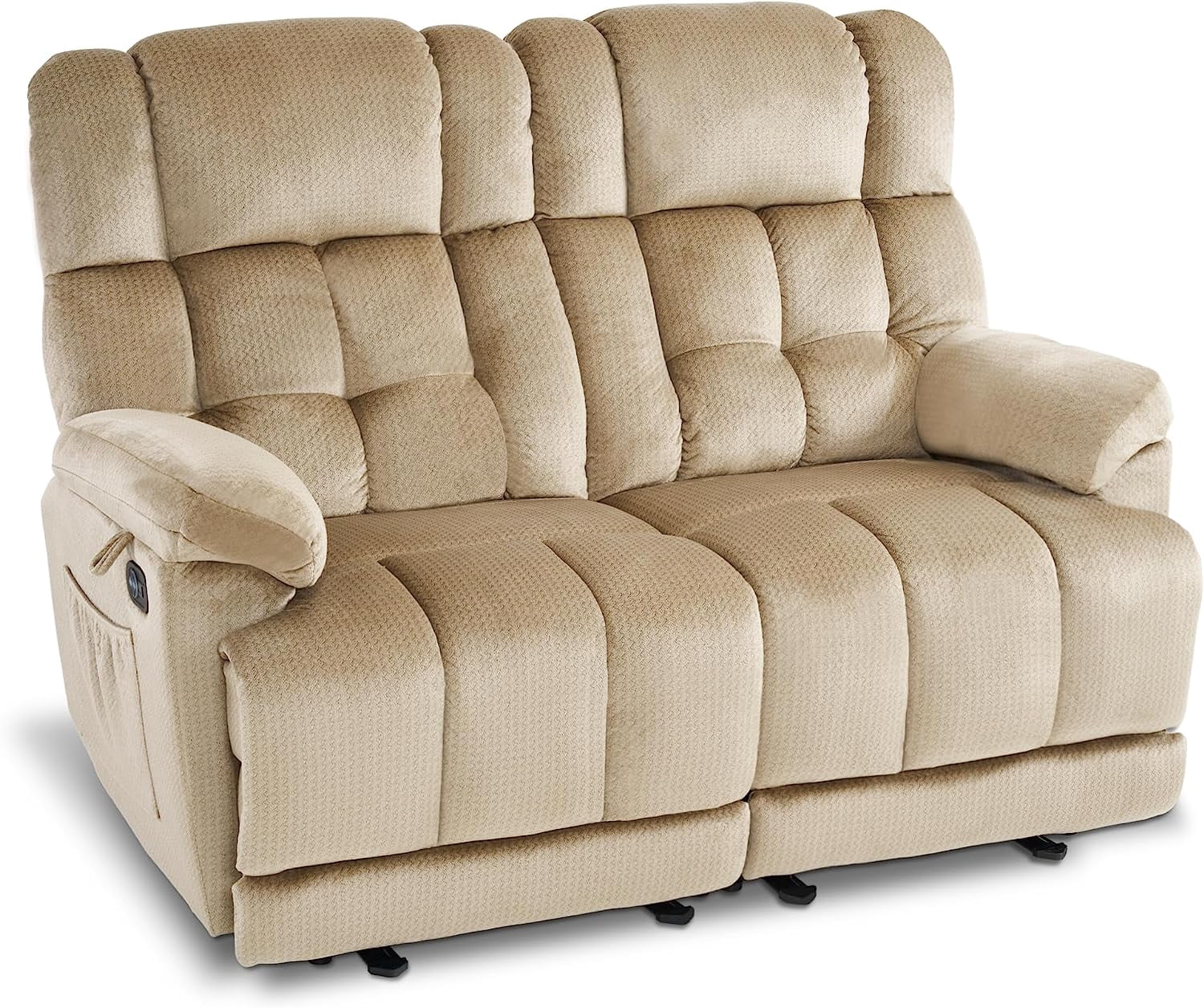 MCombo Power Loveseat Recliner, Dual Couch Massager, USB, Electric Sofa ...