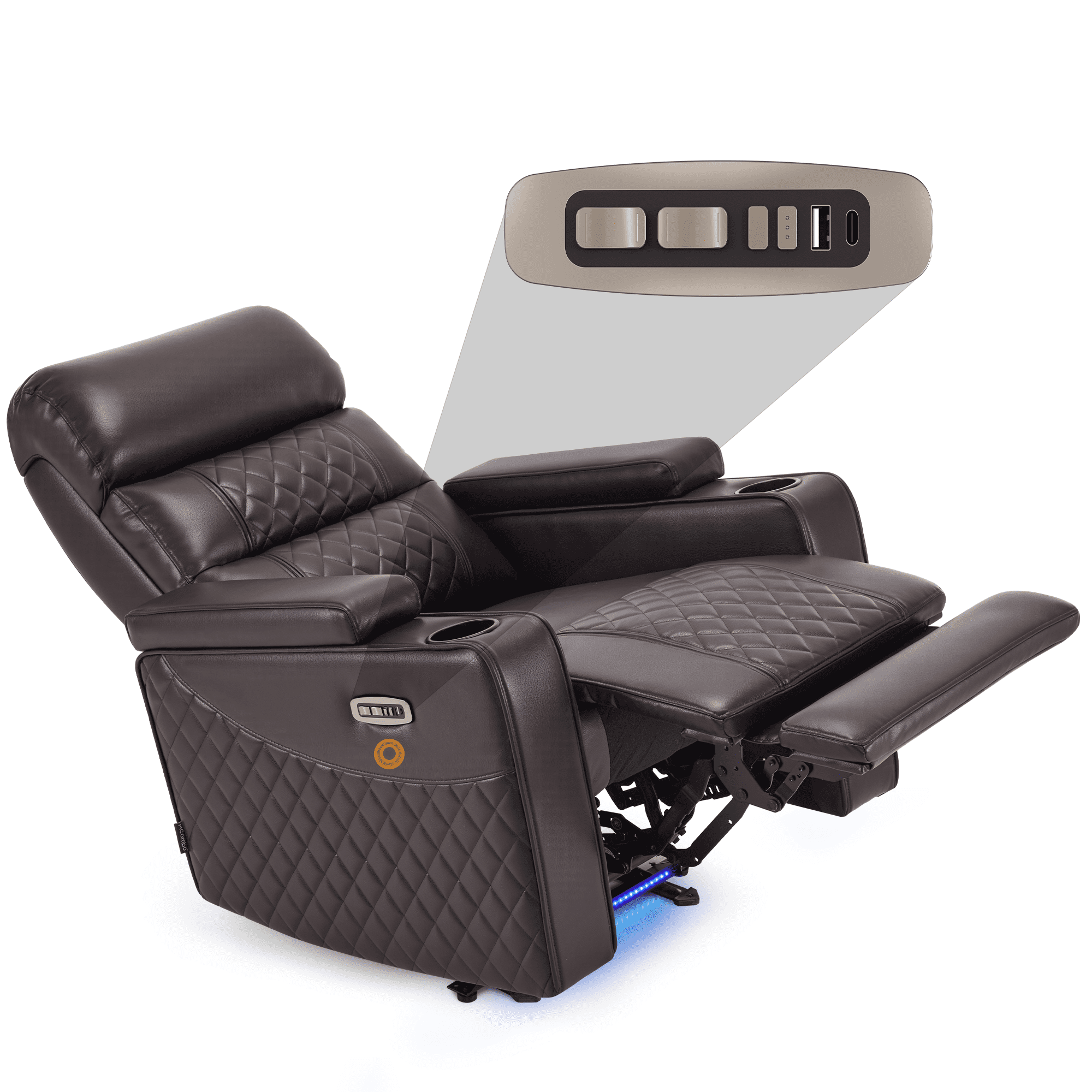 MCombo Power Recliner Chair with Adjustable Headrest, USB & Type-C Port ...