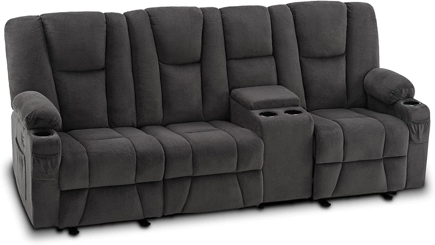 MCombo Power Reclining Couch Chair with Console, Massage, USB Ports for ...