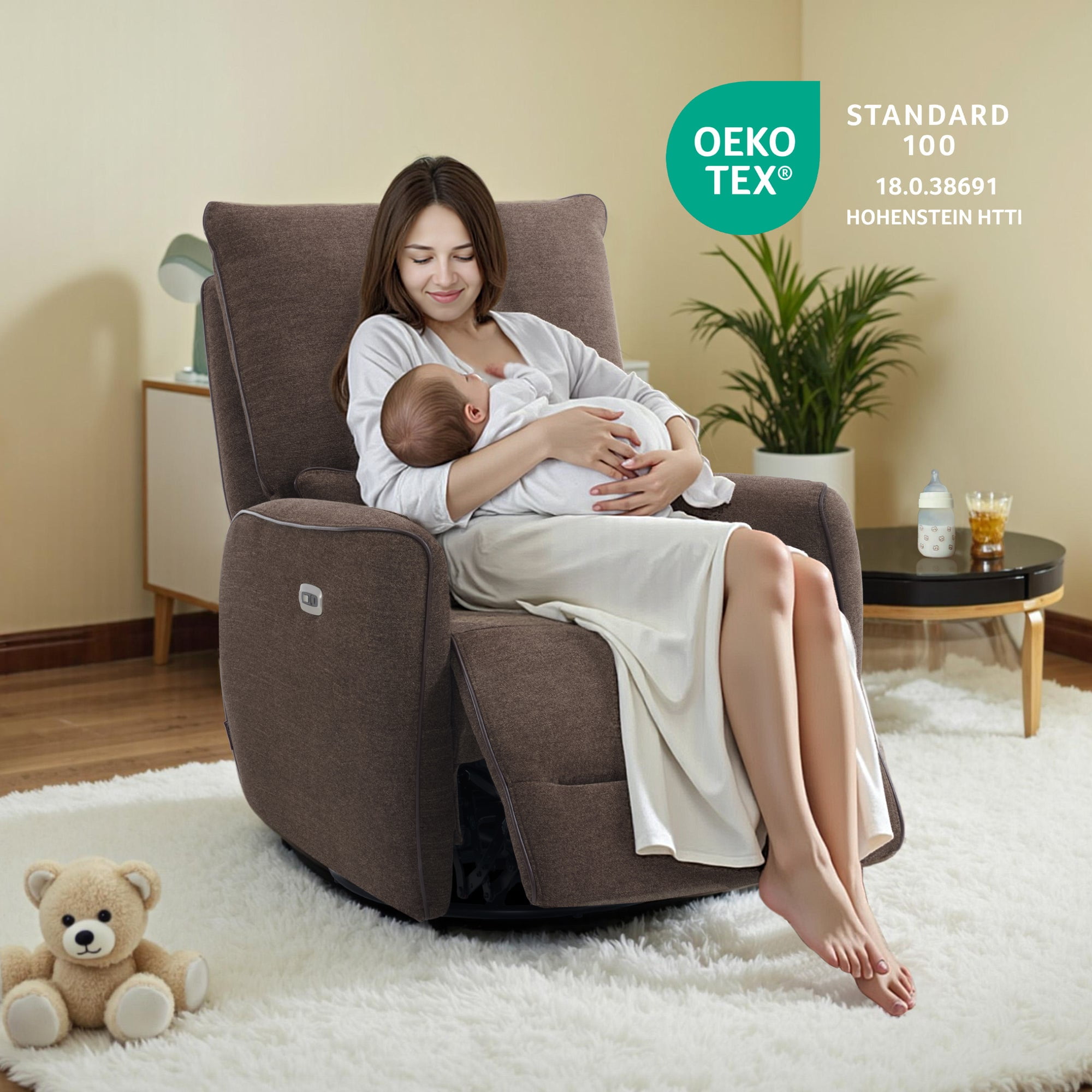 MCombo Power Swivel Glider Recliner Chair, Electric Rocker Recliner ...