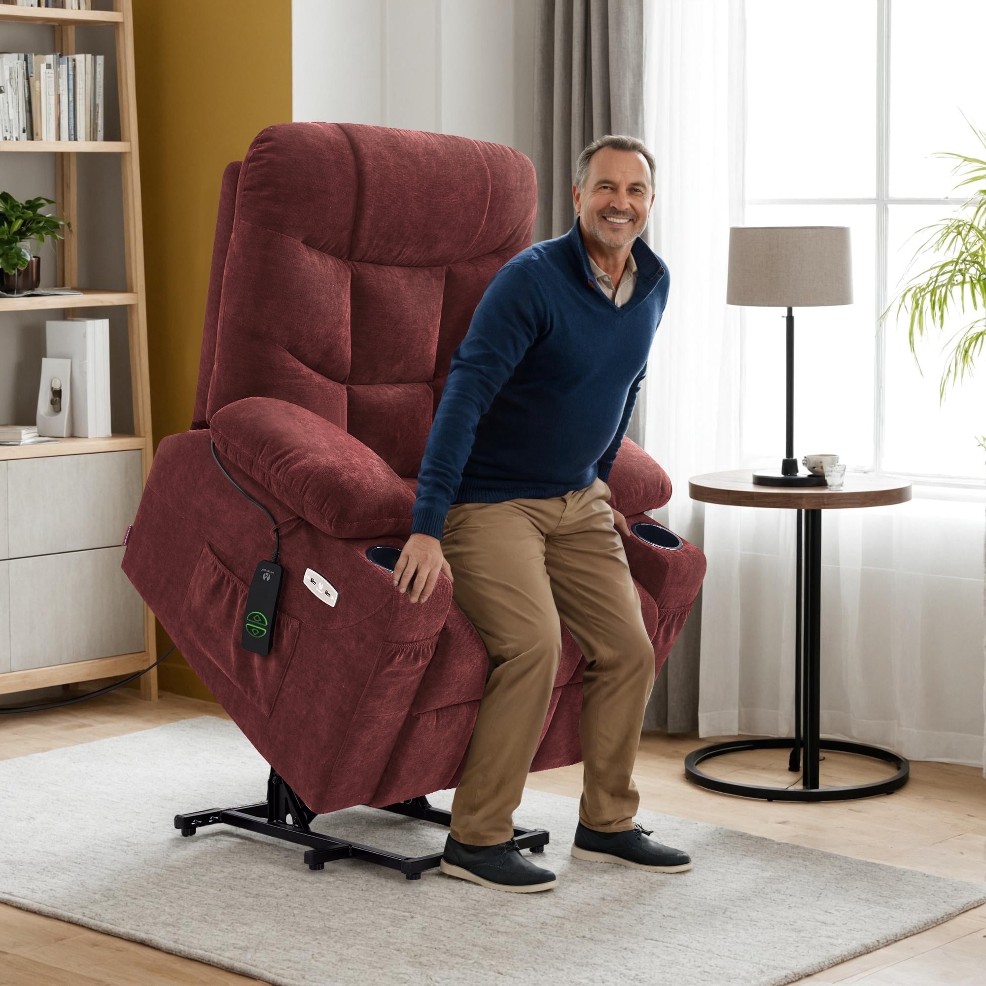 MCombo Regular Power Lift Recliner Chair with Extended Footrest for ...