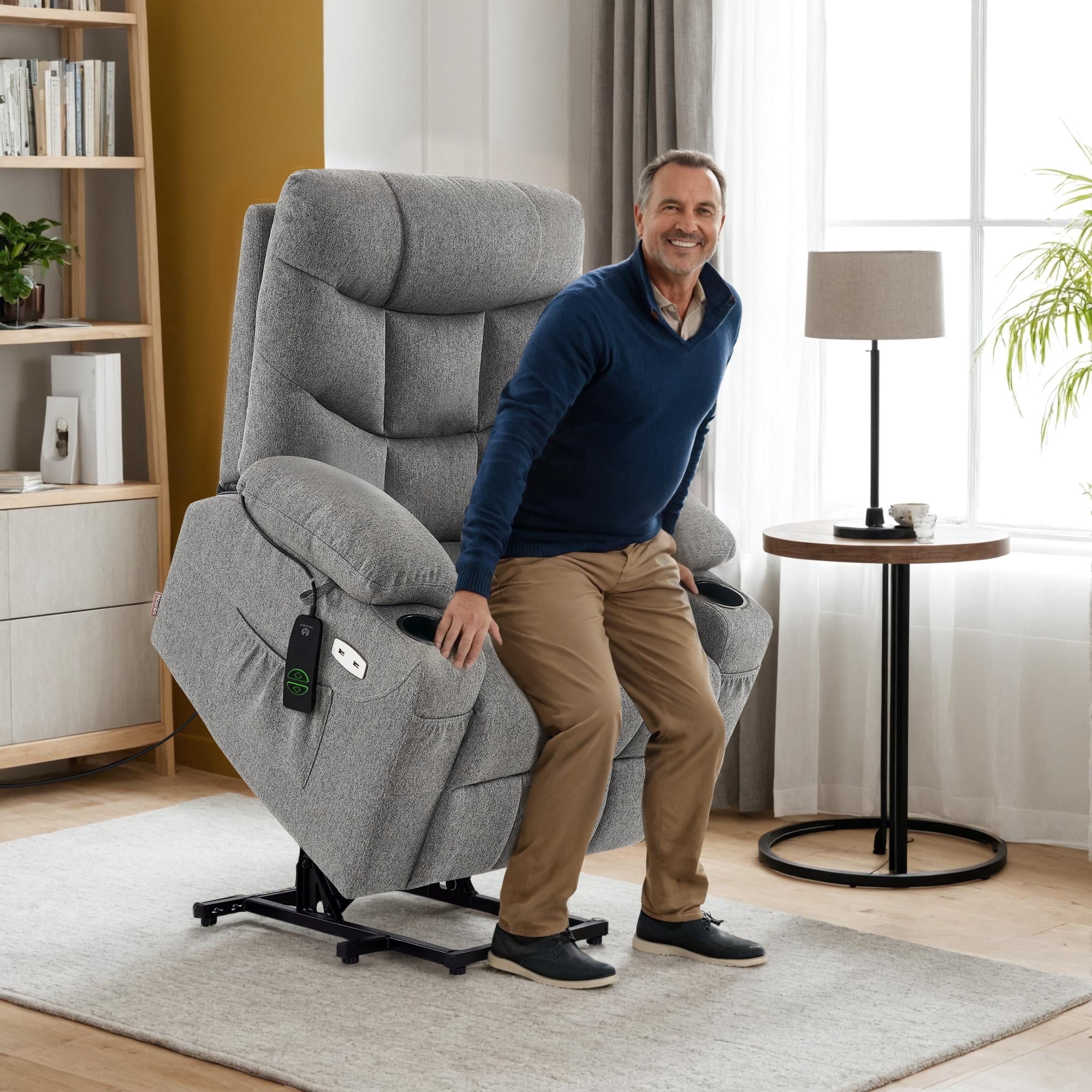 MCombo Regular Power Lift Recliner Chair with Extended Footrest for ...