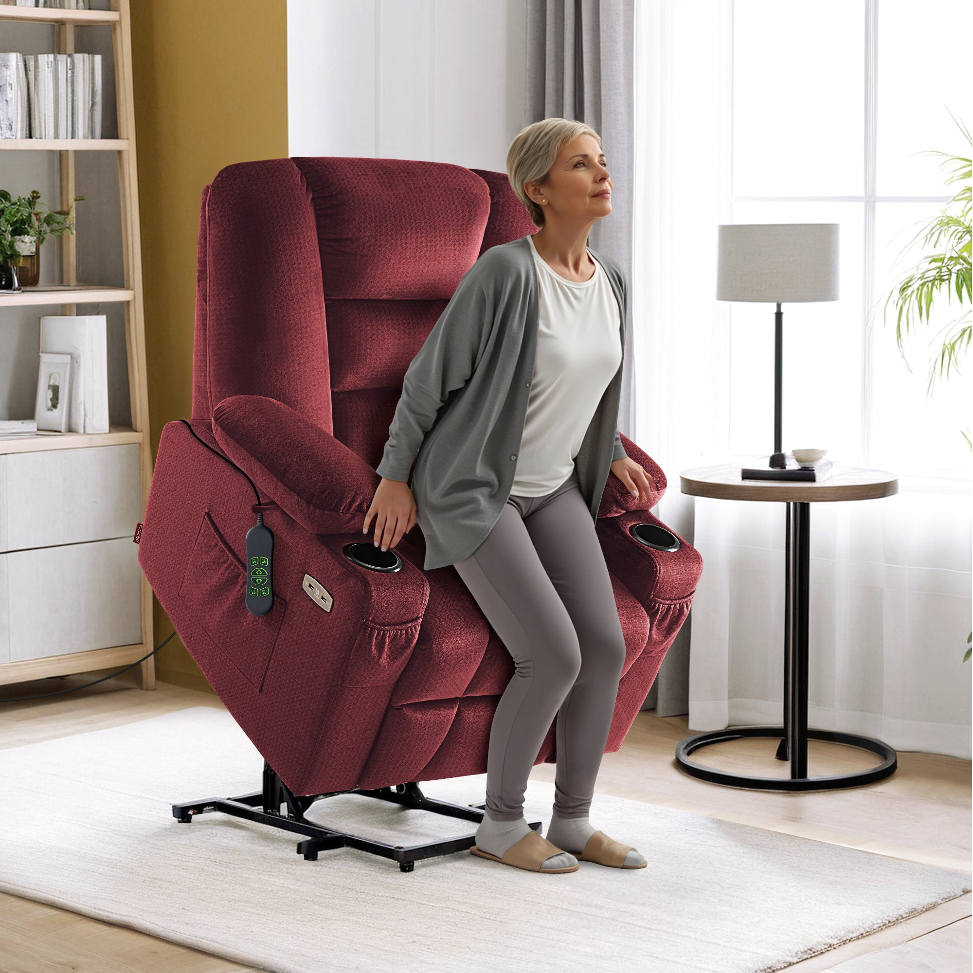 MCombo Power Lift Assist Recliner for Elderly, Heat, Massage, USB Ports ...