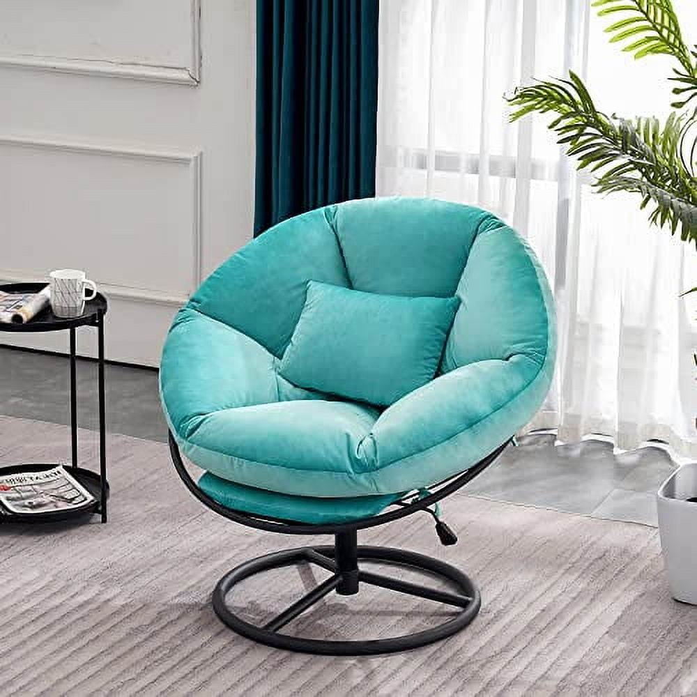 MCombo Swivel Papasan Chairs, Velvet Armless Chair with Height ...