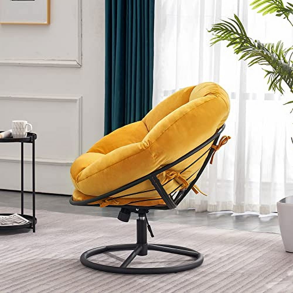 MCombo Swivel Papasan Chairs, Velvet Armless Chair with Height ...