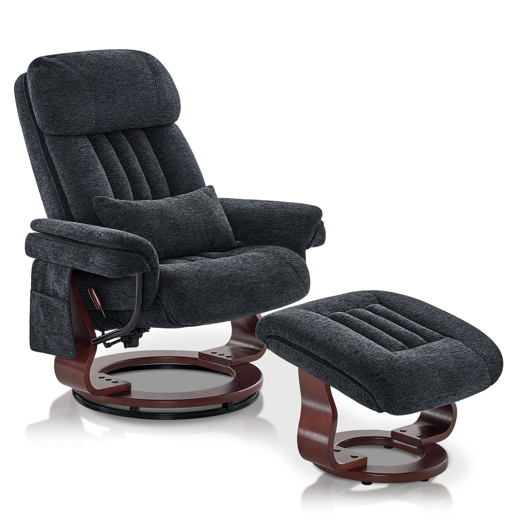 MCombo Ergonomic Swivel Recliner and Ottoman, Vibration Massage, Multi ...