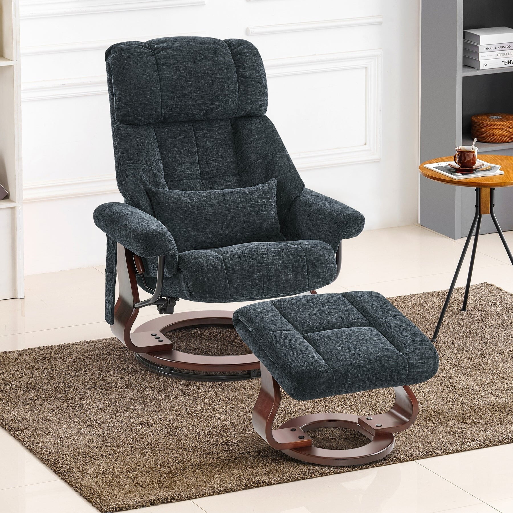 MCombo Swivel Recliner with Ottoman, Reclining Chair with Massage ...