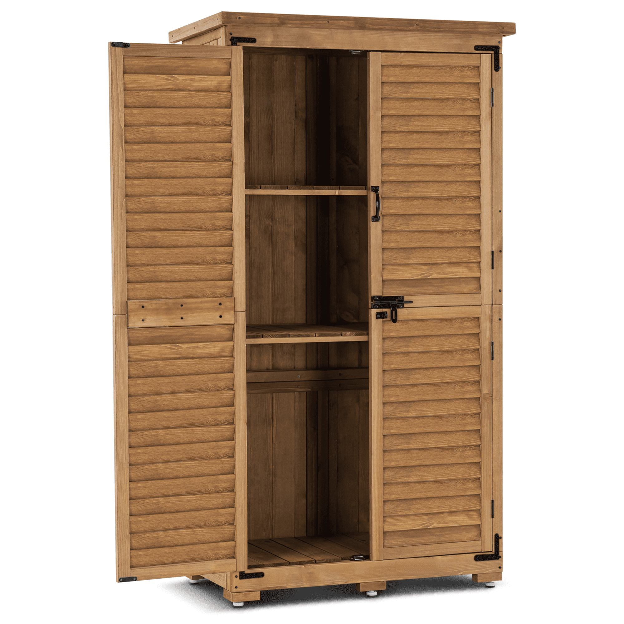 MCombo Tall Garden Waterproof Wood Storage Shed, 1.52 x 2.85 ft ...