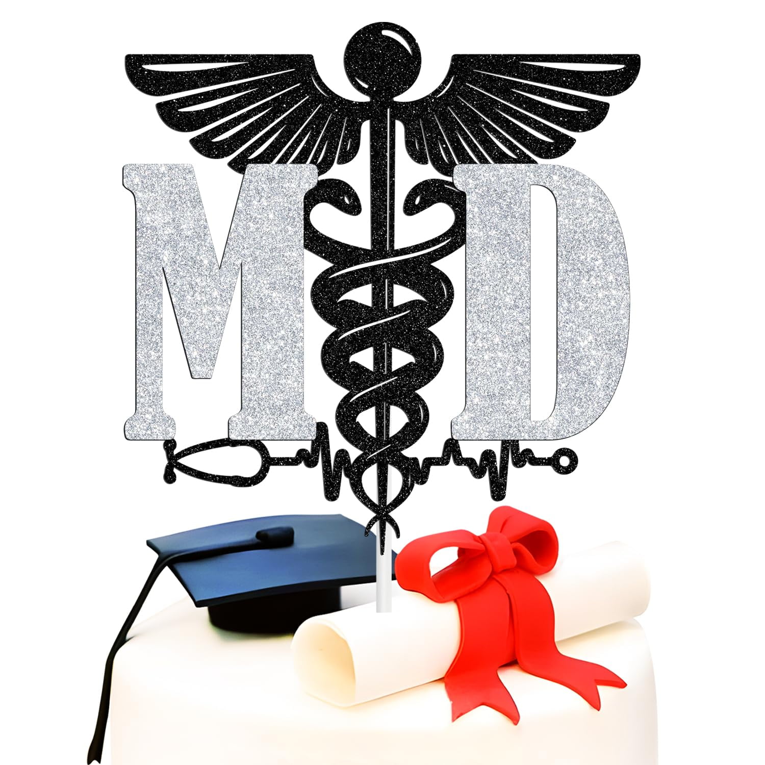 MD Cake Topper, TWE5 Congrats Doctor of Medicine Grad, Med School ...