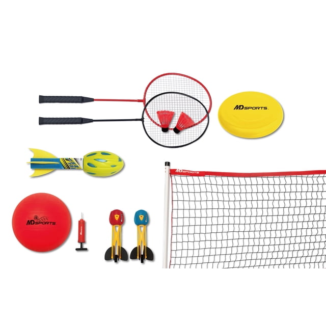 Medal Sports 5-Game Combo Volleyball, Badminton, Flying Disc, Football ...