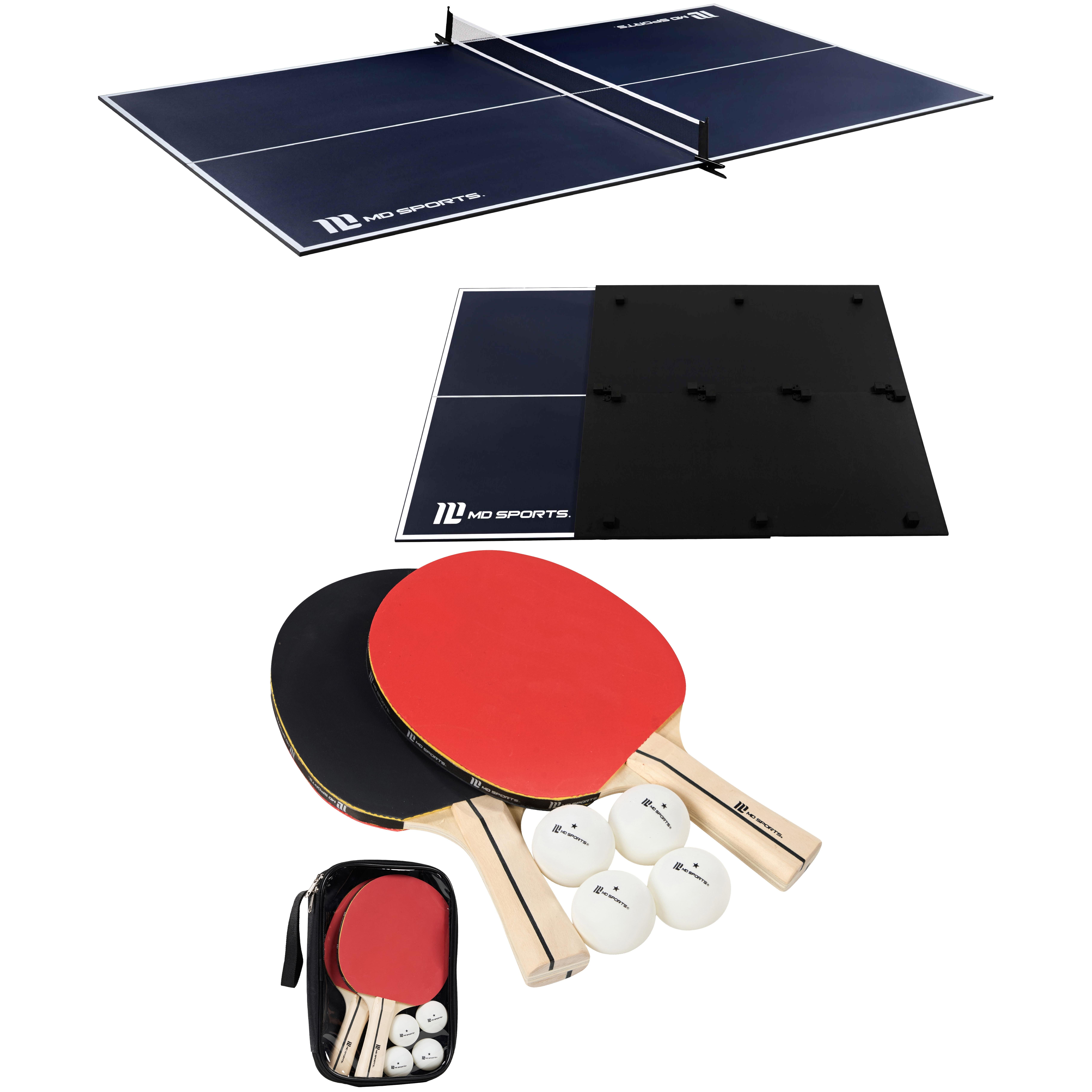 MD Sports Official Size Table Tennis Conversion Top, 4 Piece Foldable ...