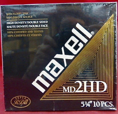 Maxell MD2-HD Mini-Floppy Disk, 5 1/4", 10 pc. pack, NEW, SEALED, New ...
