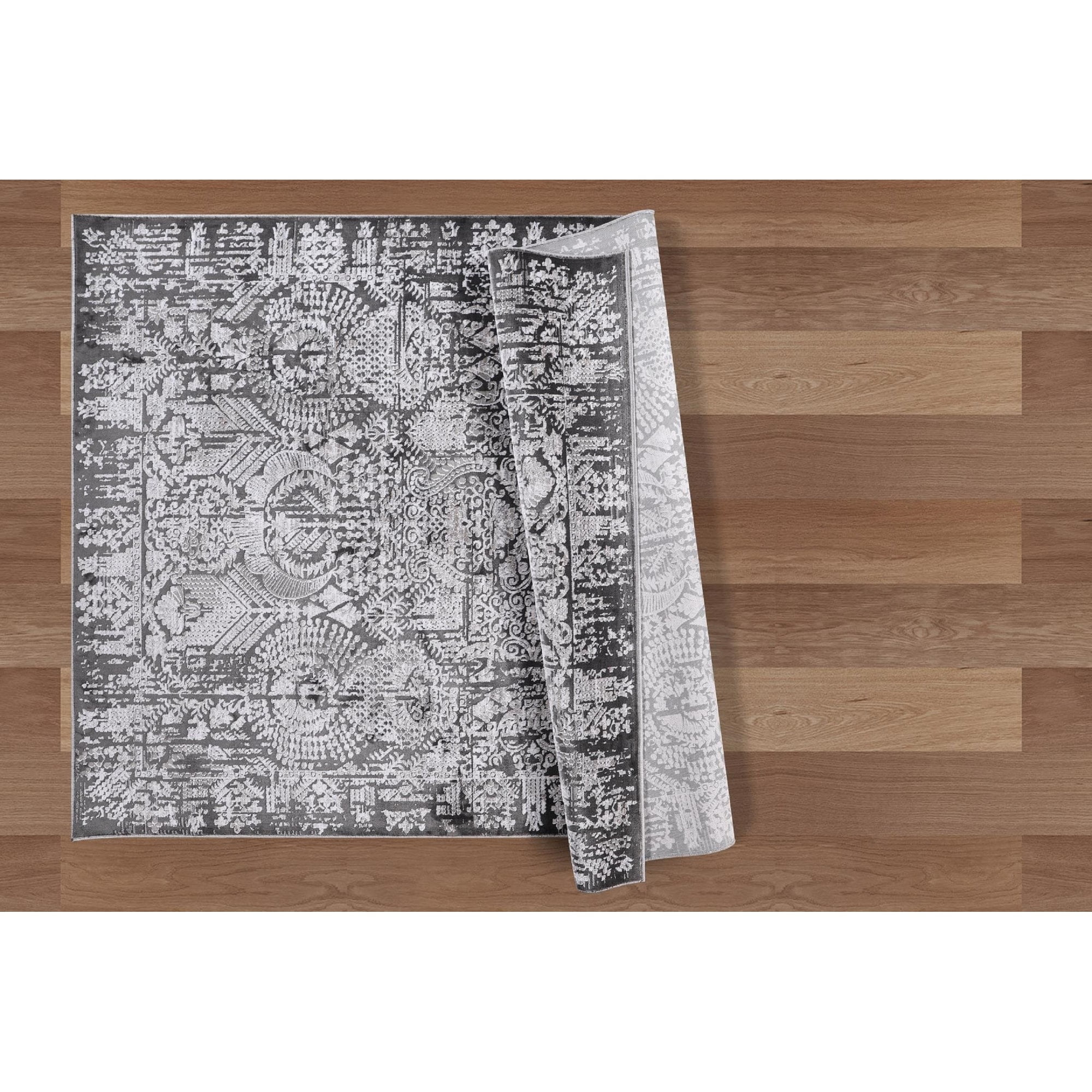 MDA Home Hypnos Collection Grey/Cream Abstract Area Rug - 5'3" x 7'6.5 ...