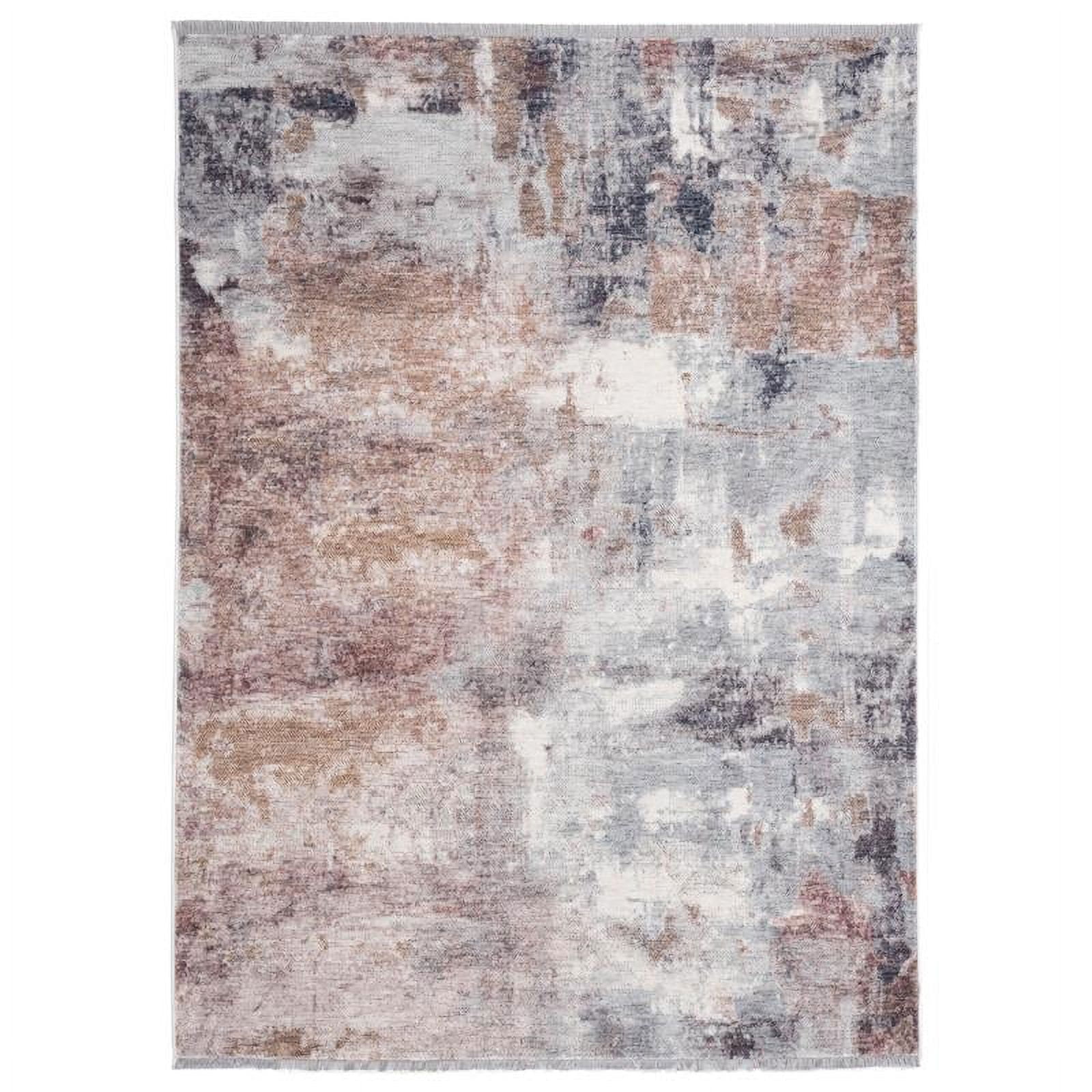 MDA Home Legacy Collection Tempest Shell Gray/Orange Area Rug - 5'3 x 7 ...