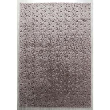 MDA Home Amore Shag 5'x8' Stain-proof Polyester Fabric Area Rug in Gray ...