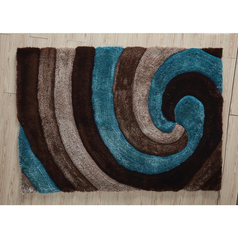MDA Rug Imports Mateos Shag Collection Swirl Area Rug, 100% Polyester ...