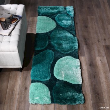 MDA Rugs Mateos Thick Polyester Shag Area Rug, Contemporary Design, Red ...