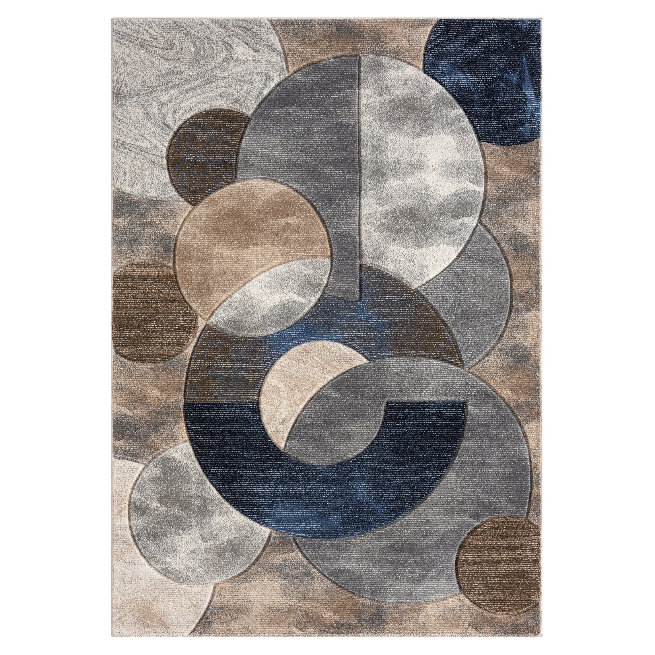 MDA Rug Imports Alexia Collection Modern Circle Design Area Rug 5'3'' x ...