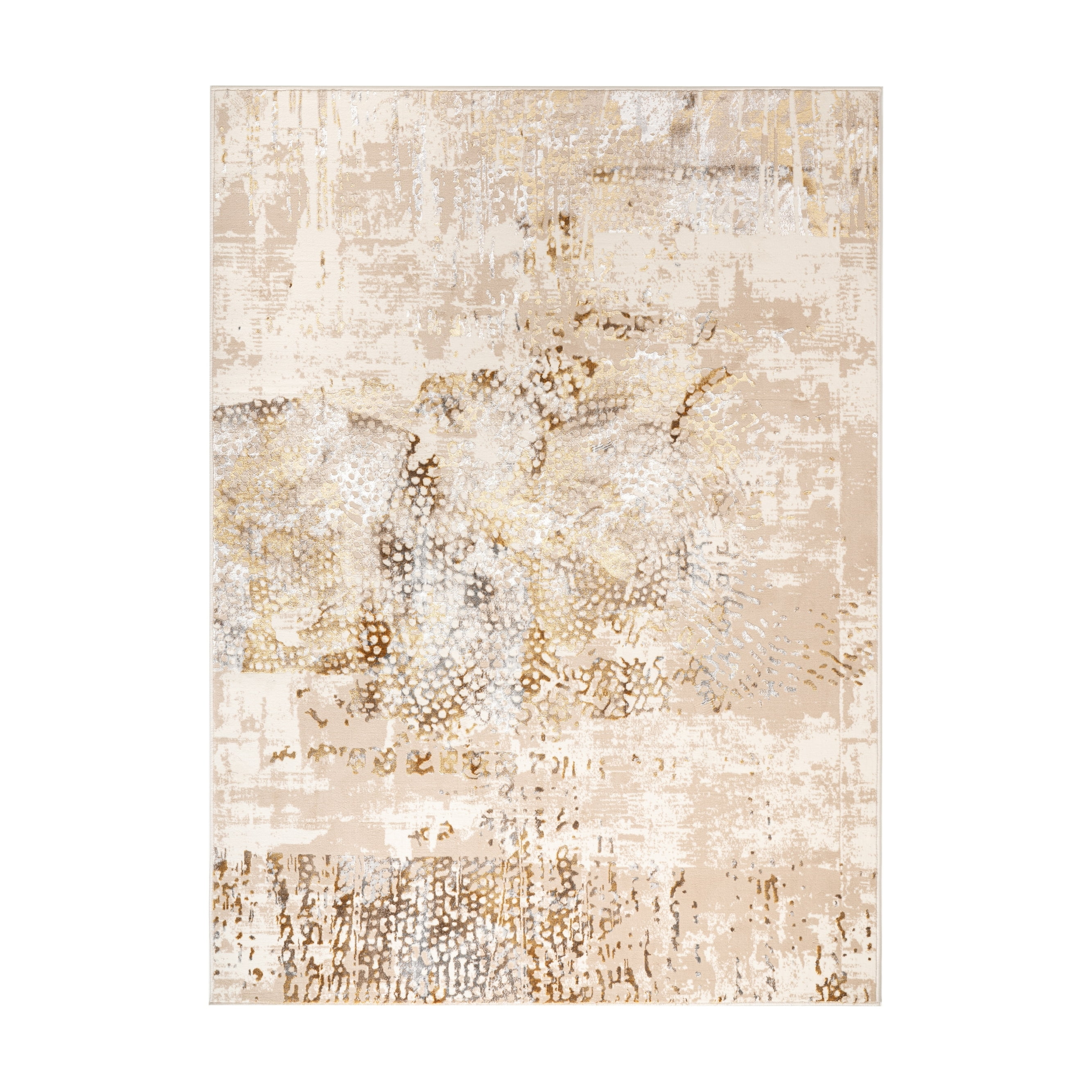 MDA Rug Imports London Collection Cream/ Brown Abstract Area Rug 2' x 3 ...