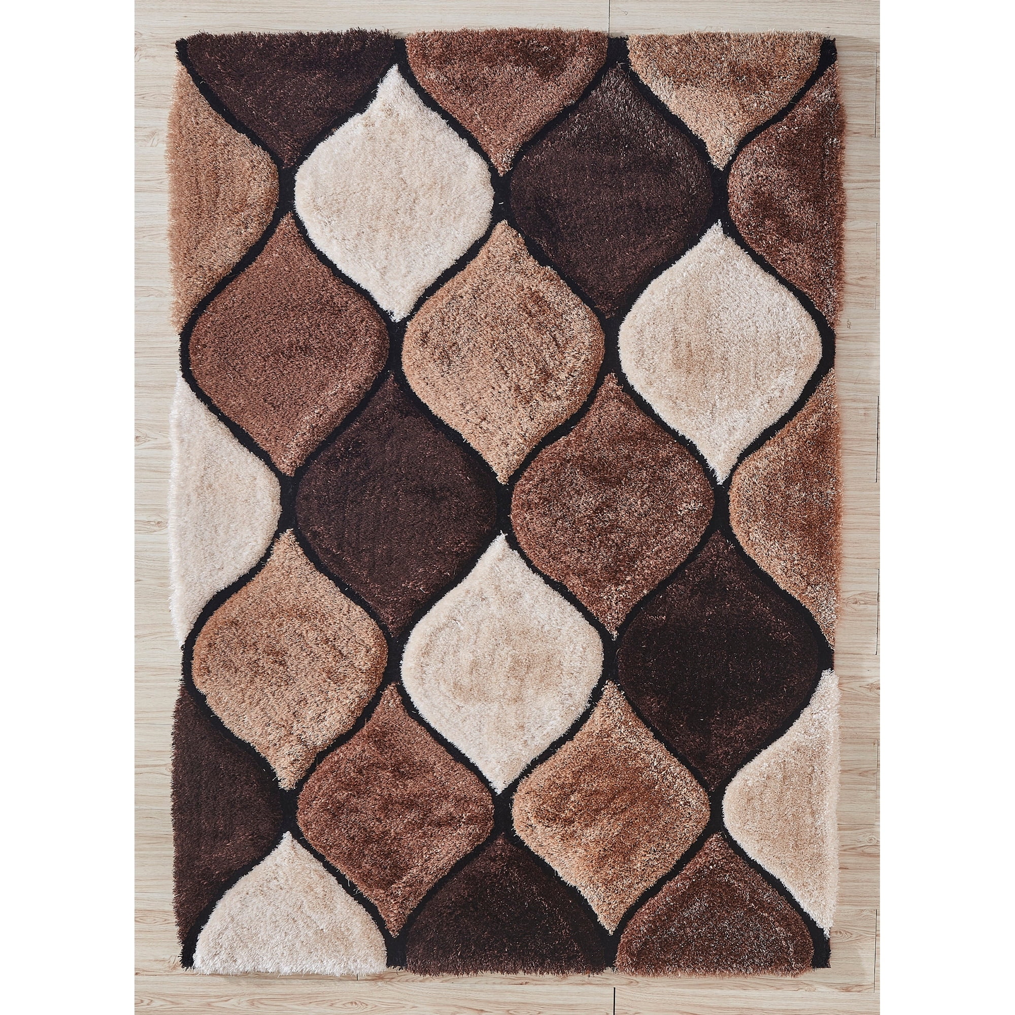 MDA Rug Imports Mateos Shag Collection Area Rug Brown 8' X 10' Trellis ...