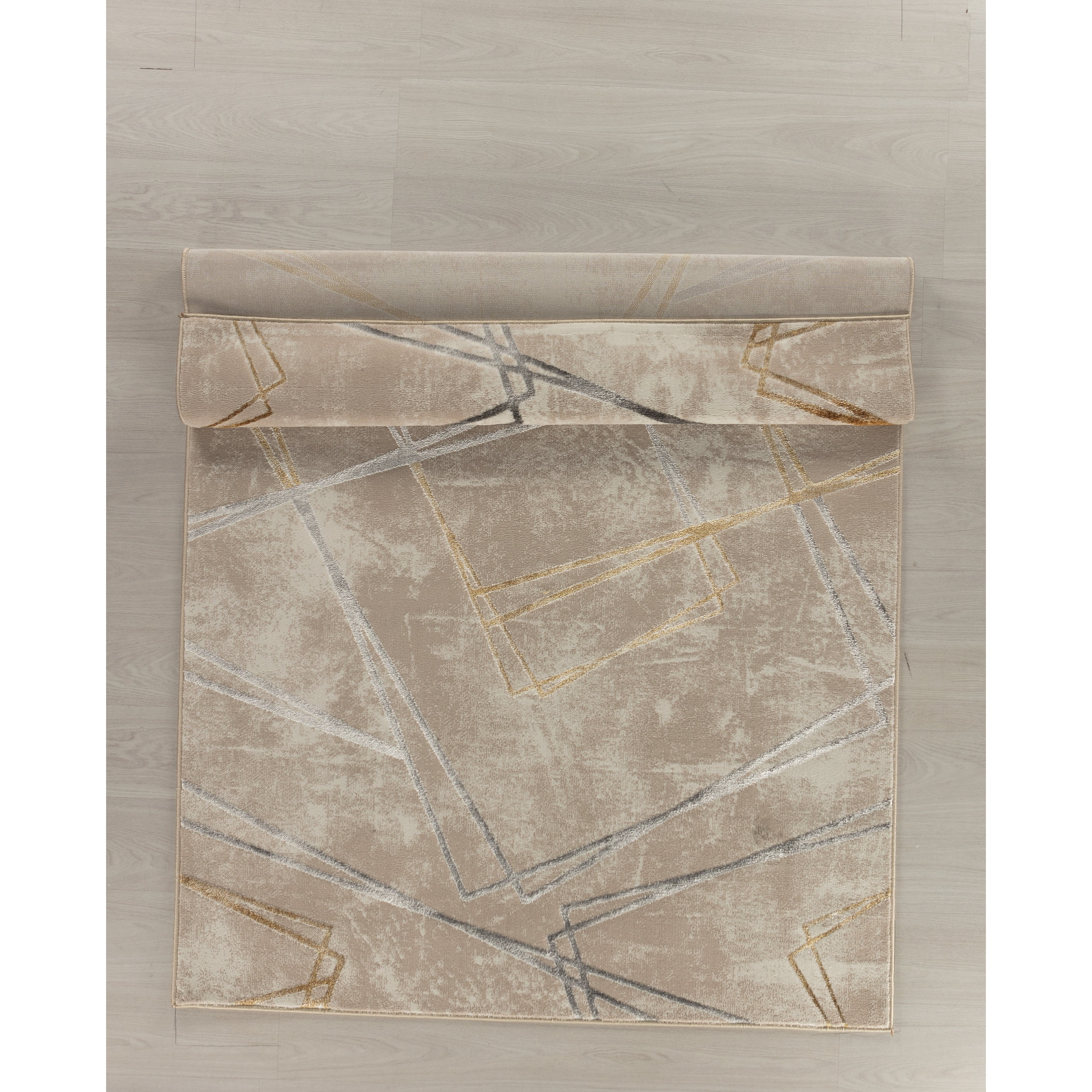 MDA Rug Imports Maz Collection Beige/Gray/Yellow Contemporary Lines Area Rug Rectangle 8' x 10'9 ...