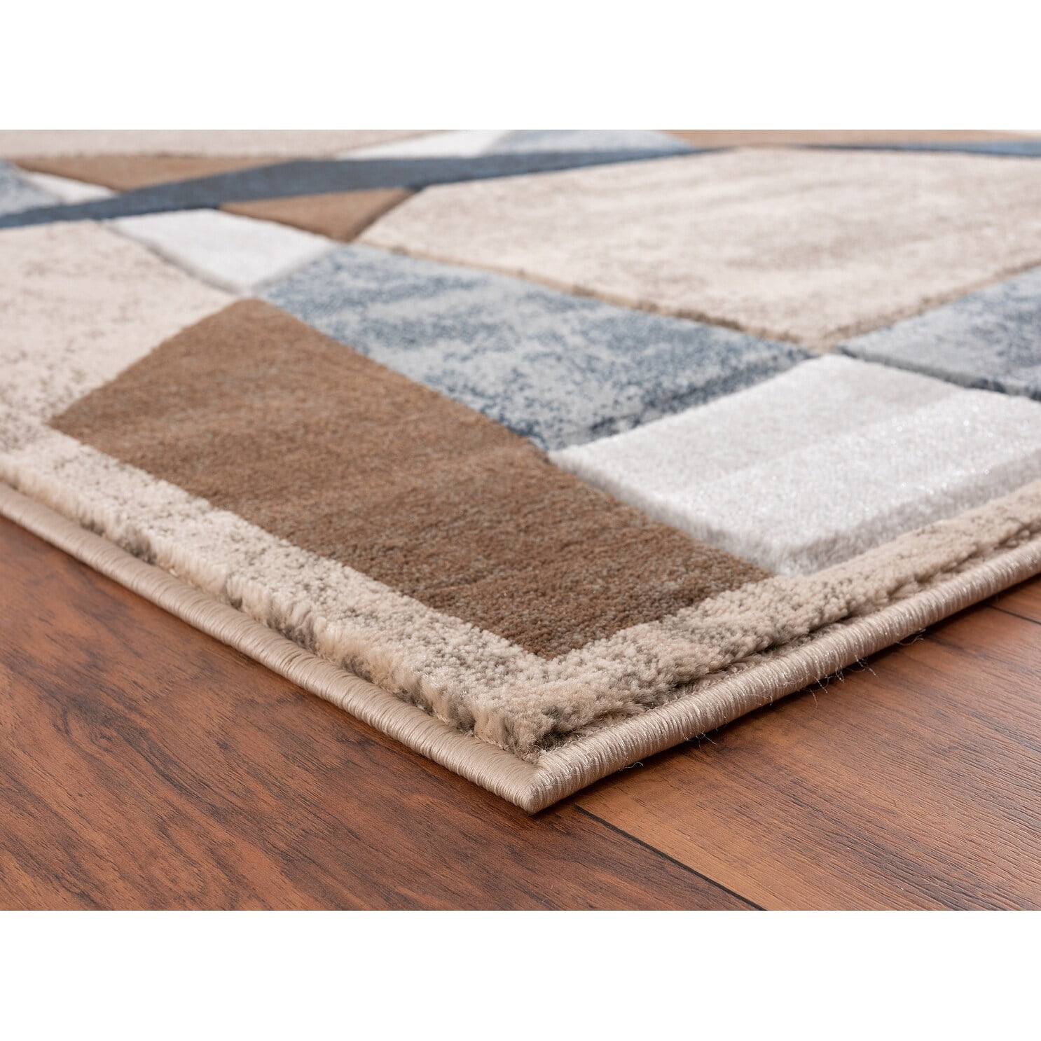MDA Rug Imports Orelsi Collection Abstract Area Rug Brown/Dark Blue 5'2 ...