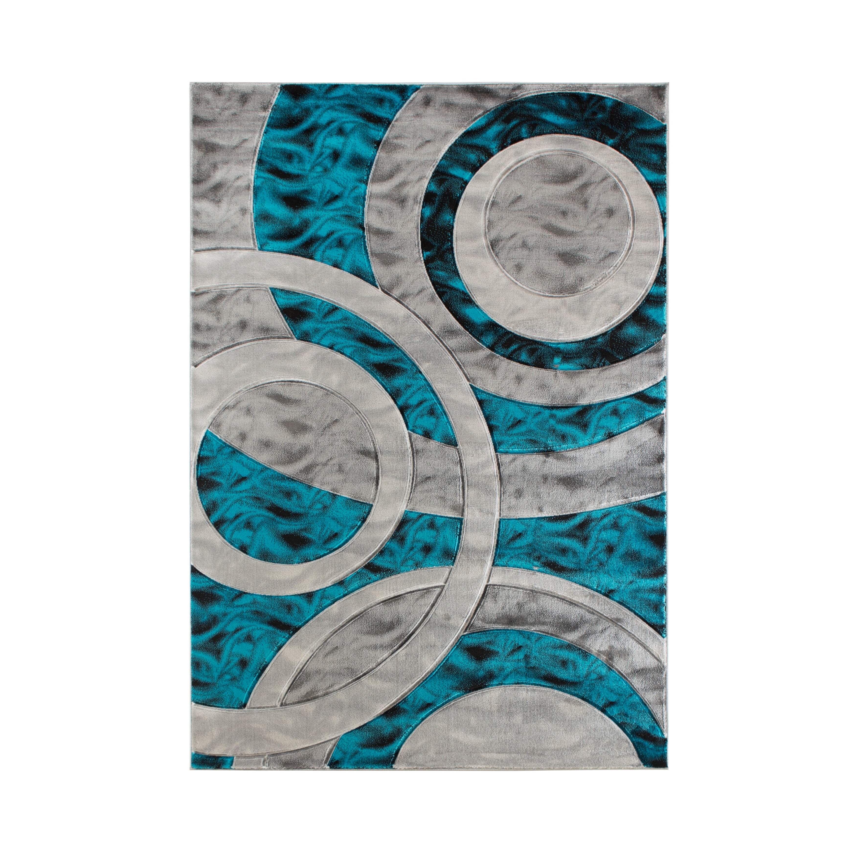MDA Rug Imports Orelsi Collection Abstract Area Rug Turquoise/Grey 9'6 ...