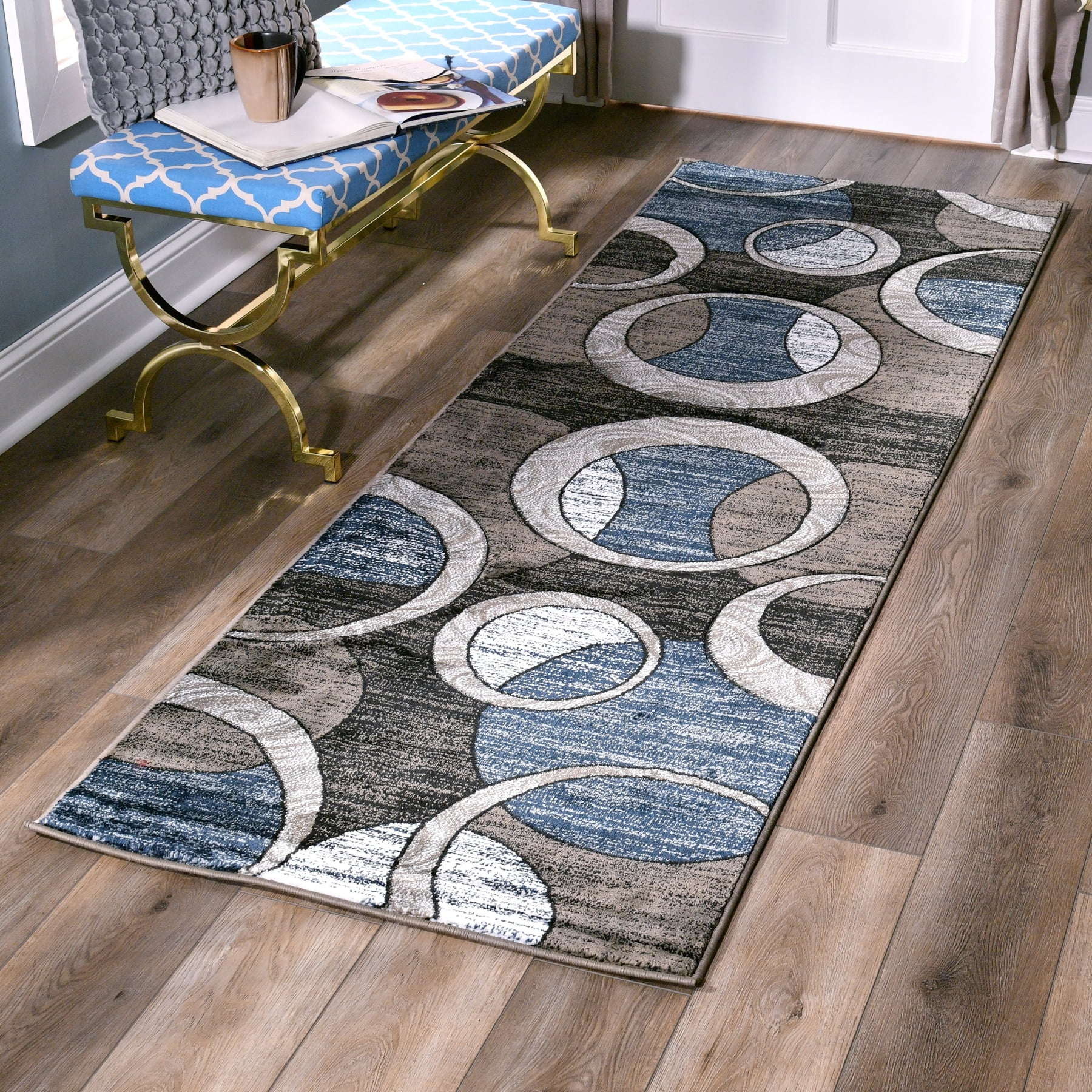MDA Rug Imports Orelsi Collection Abstract Geometric Circles Area Rug ...