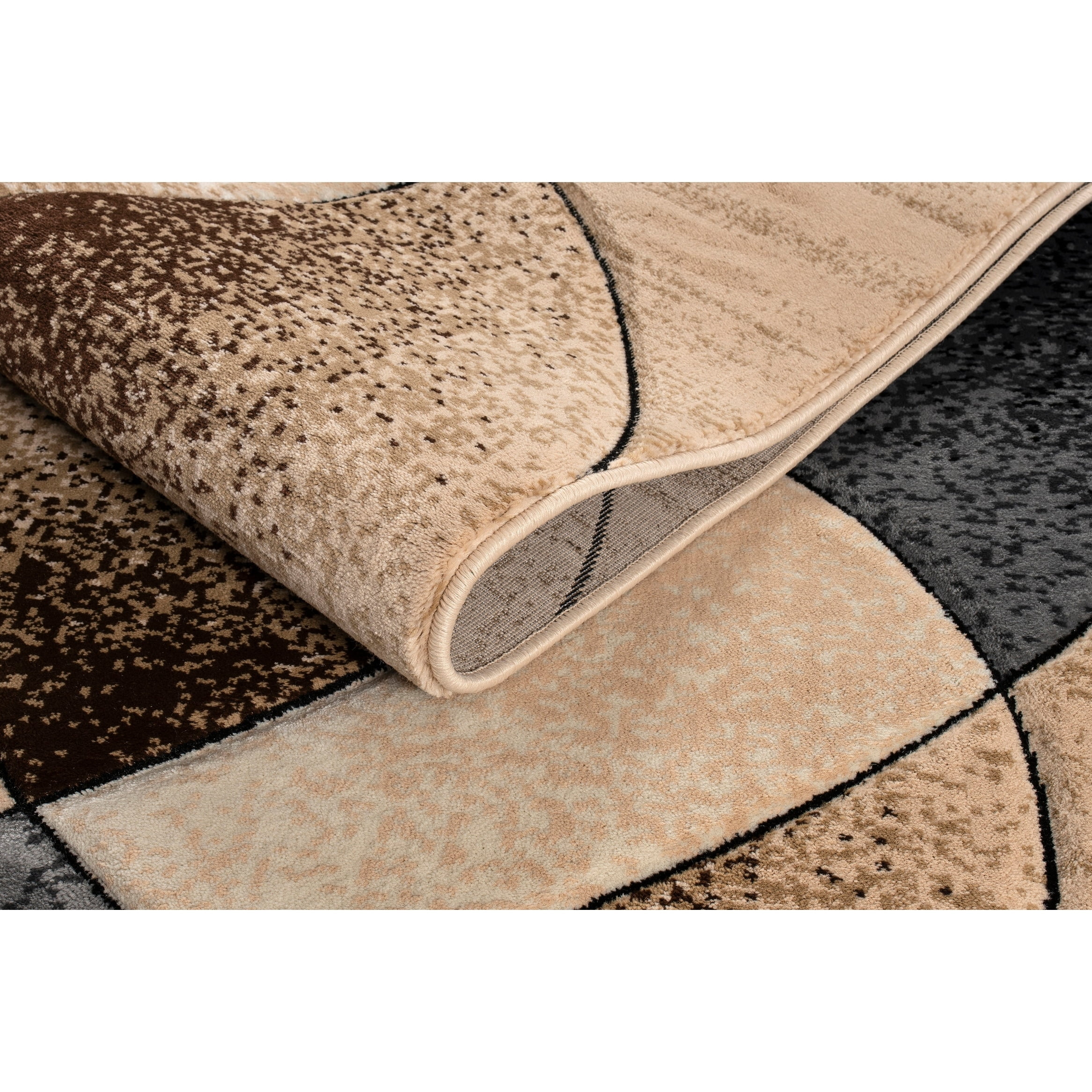 MDA Rug Imports Rhodes Collection Abstract Designed Area Rug Cream/Grey ...